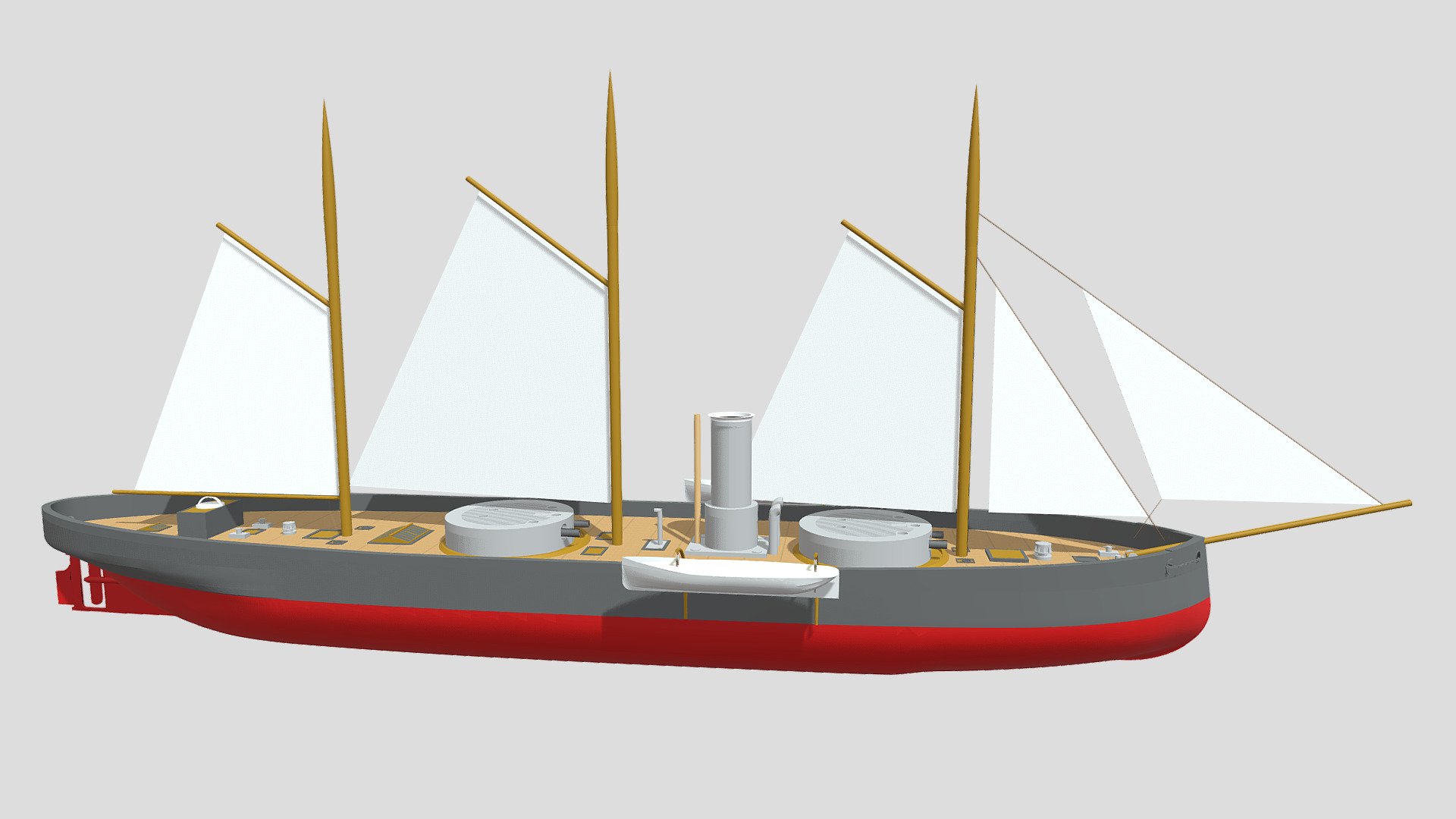 HDMS Rolf Krake (1863) - Download Free 3D model by martyn169 [7a3e169 ...