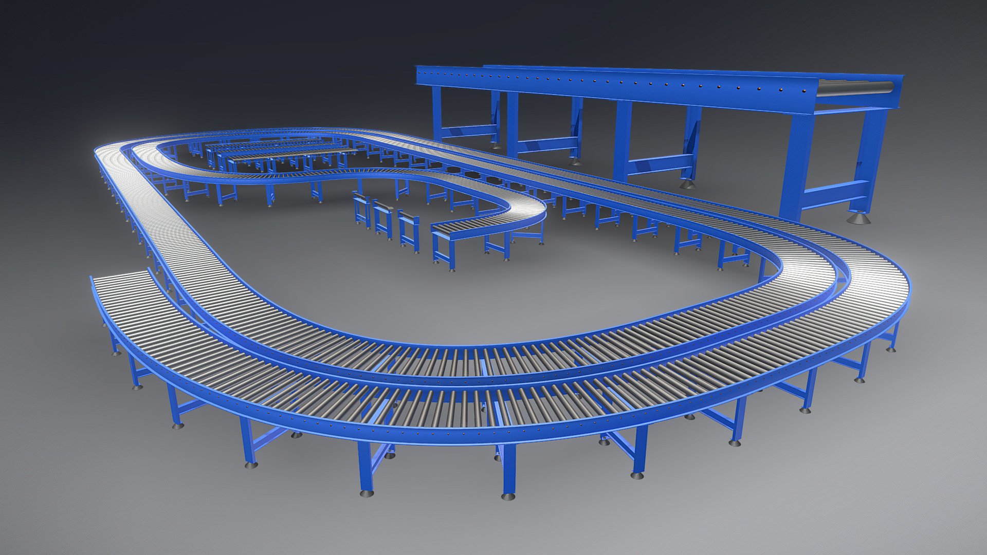 Conveyor belt system for Manufacturing - Buy Royalty Free 3D model by ...