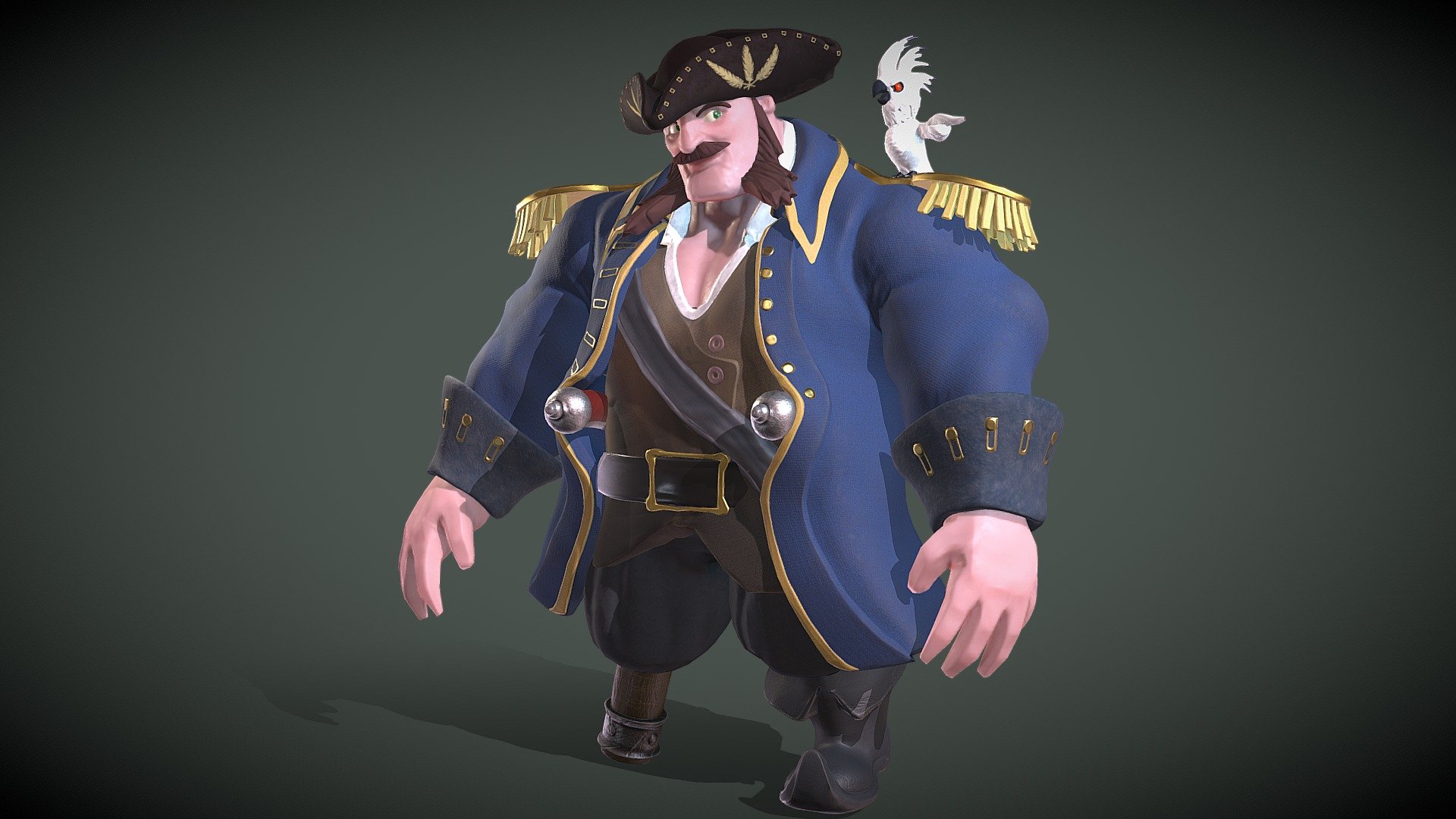 PIRATE - CAPTAIN 3 FEATHERS - 3D model by adamvfc [7a3fb33] - Sketchfab