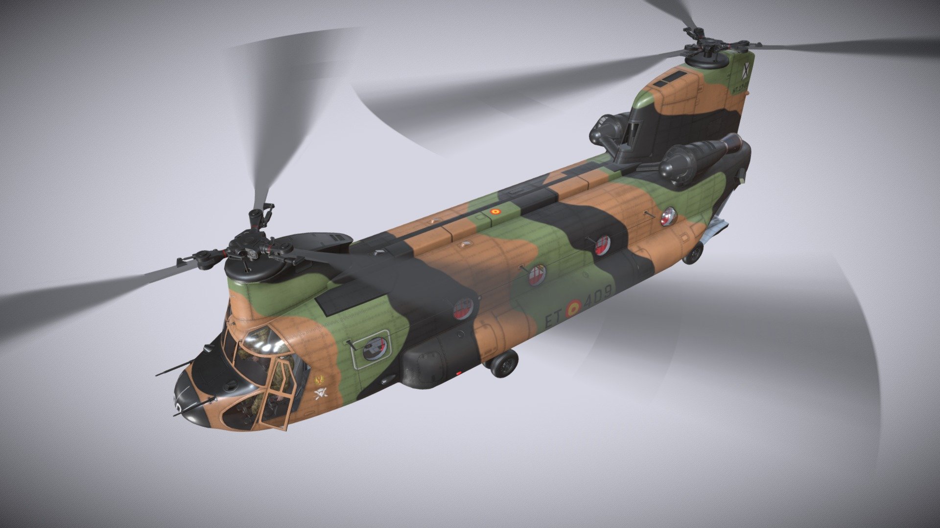 CH-47D Chinook Spanish Army Complex Animation - Buy Royalty Free 3D ...