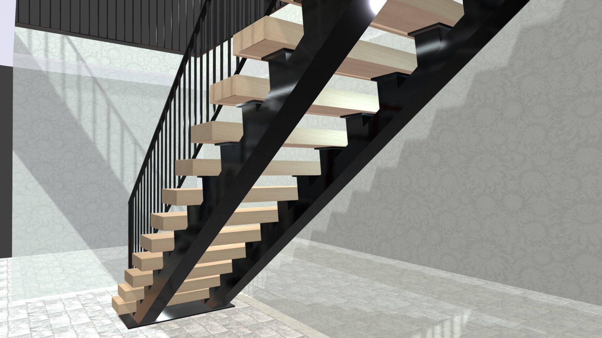 Demo double stringers - 3D model by 3D Software for Stair Design and ...