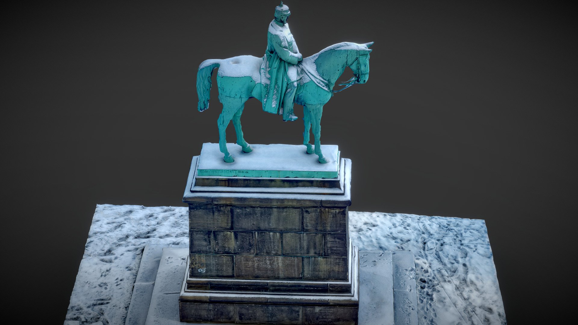 Equestrian statue of Kaiser Wilhelm the Great - Buy Royalty Free 3D ...
