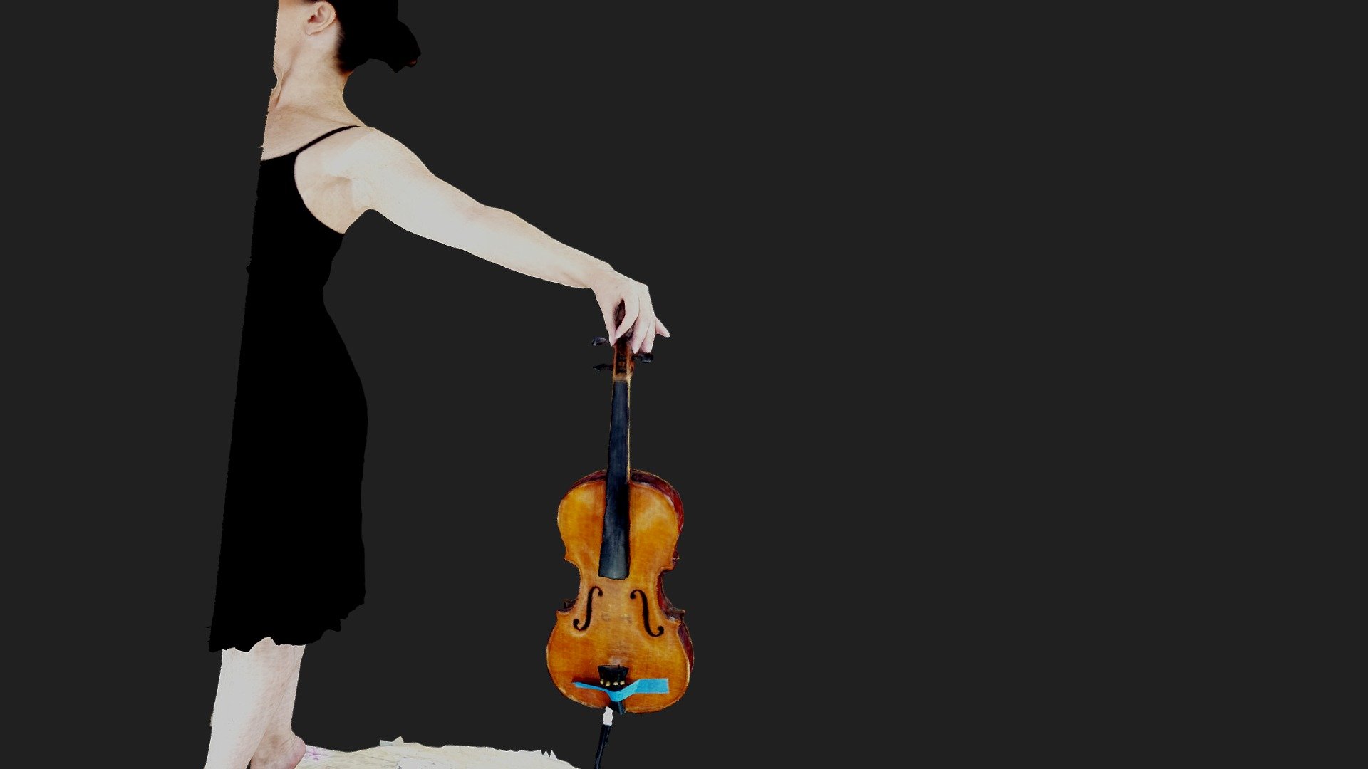 violin pose no smooth for 13ft bronze statue - 3D model by QuickPic3d ...