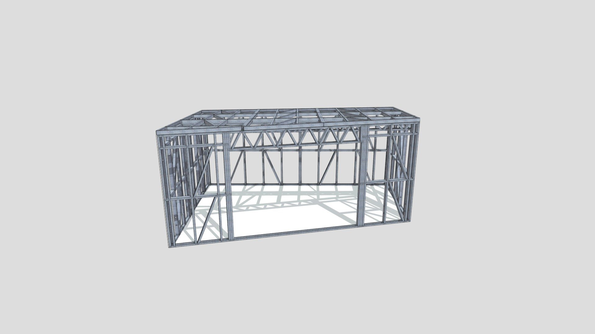 6m x 5m Angled Shed - 3D model by Central Steel Framing ...