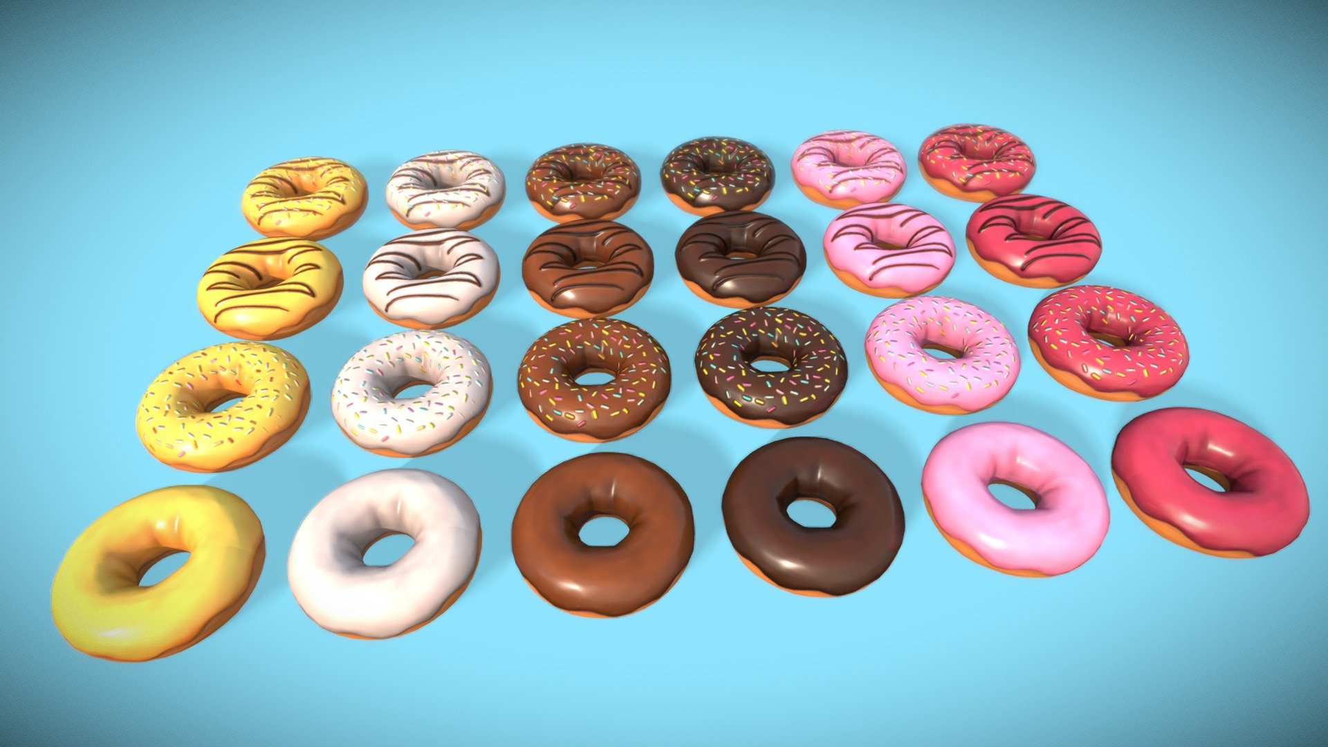 Donut Collection - Buy Royalty Free 3D model by Eddie's Bazaar ...