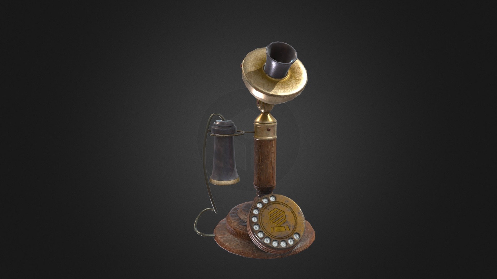 Ancient Telephone - 3D model by Ing_eO [7a53402] - Sketchfab