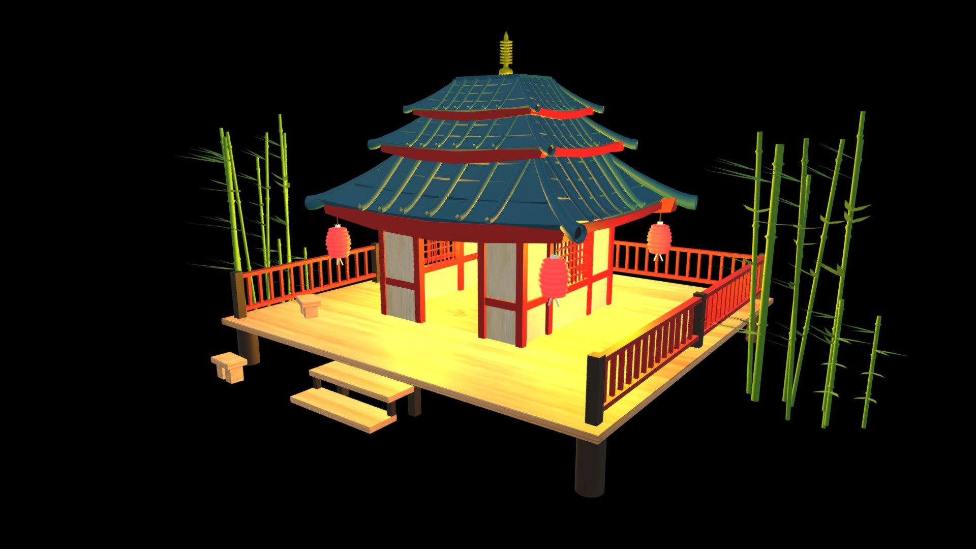 Asian house - 3D model by KAI (@sanzharhuawei2) [7a5c587] - Sketchfab
