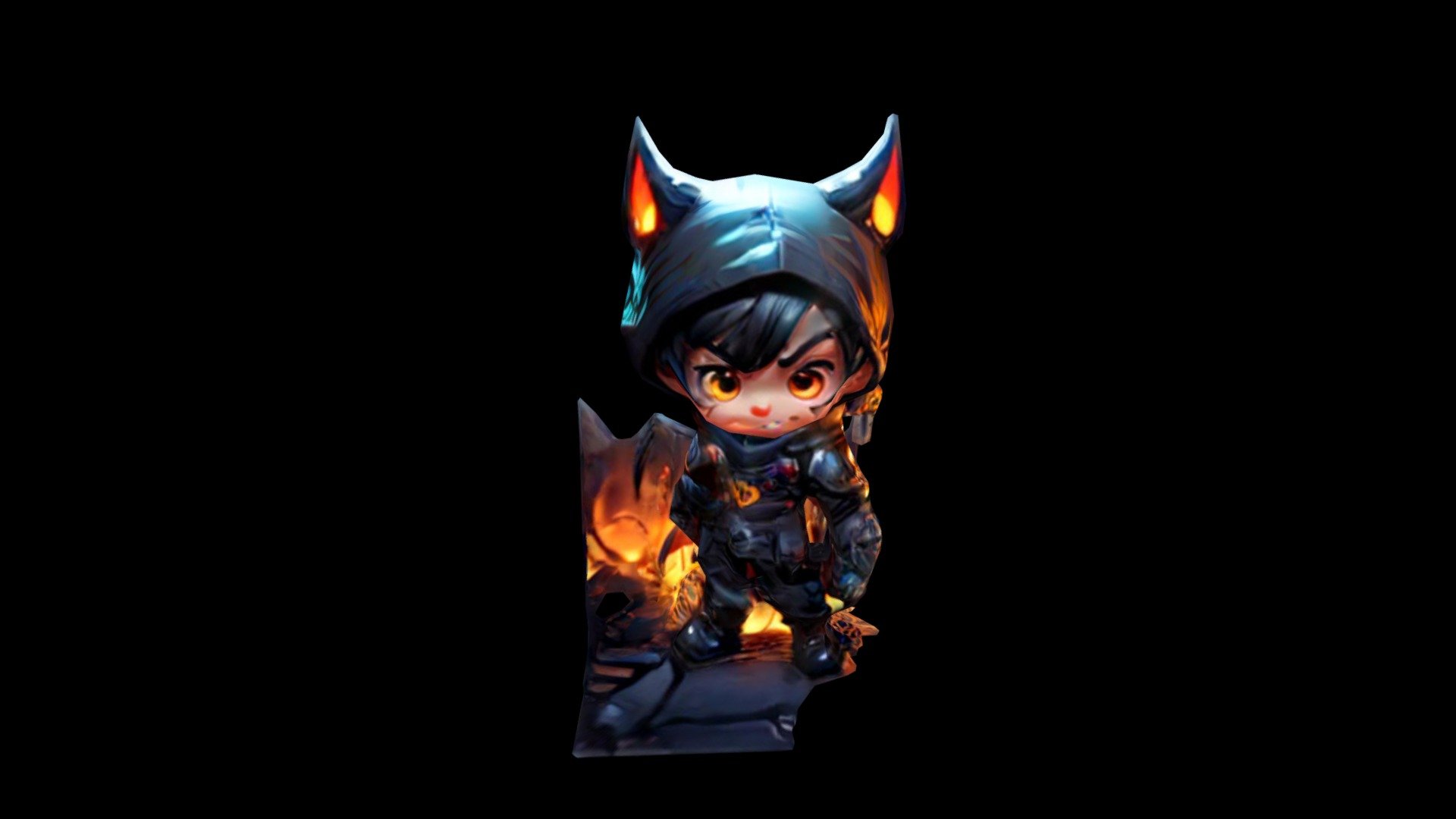 Chibi Fighter This animated character is a small - Download Free 3D ...