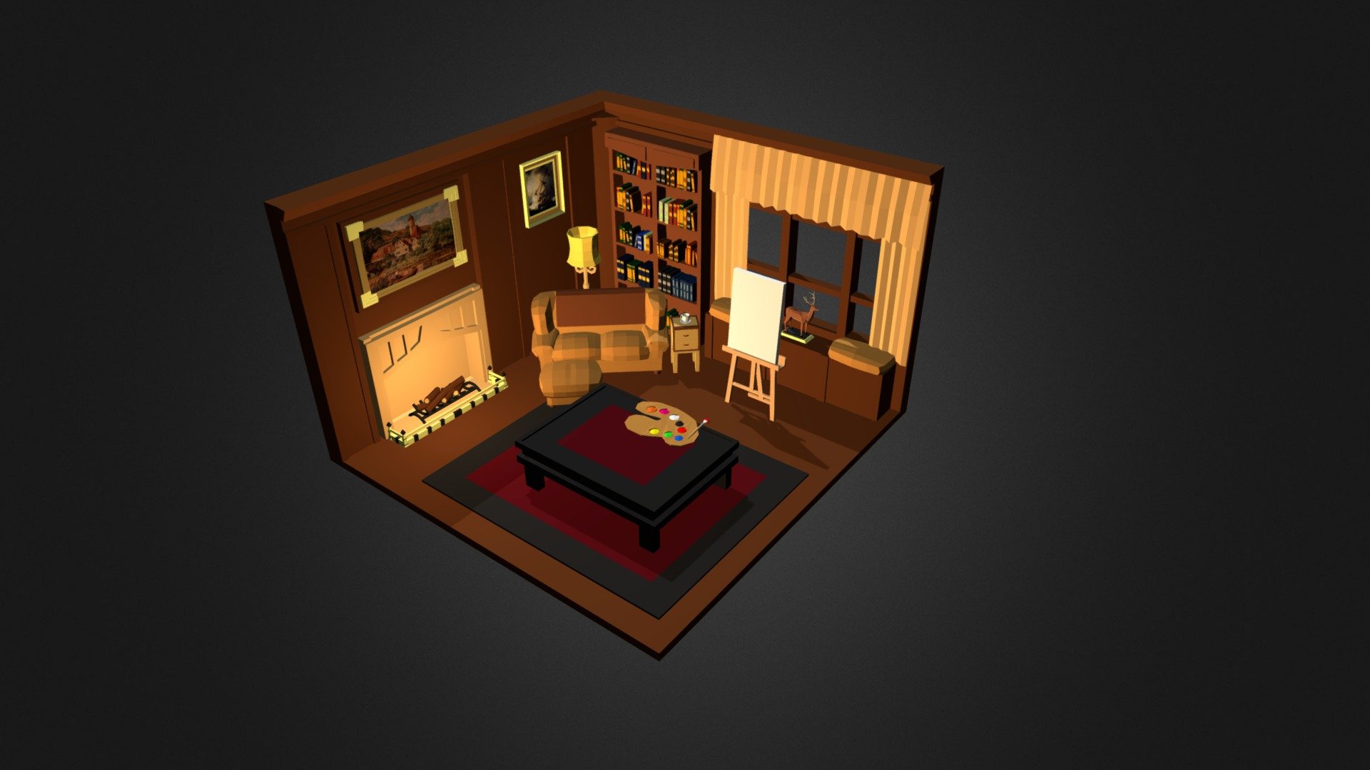 Drawing room - Buy Royalty Free 3D model by WorkingClassGames [7a5d2ec ...