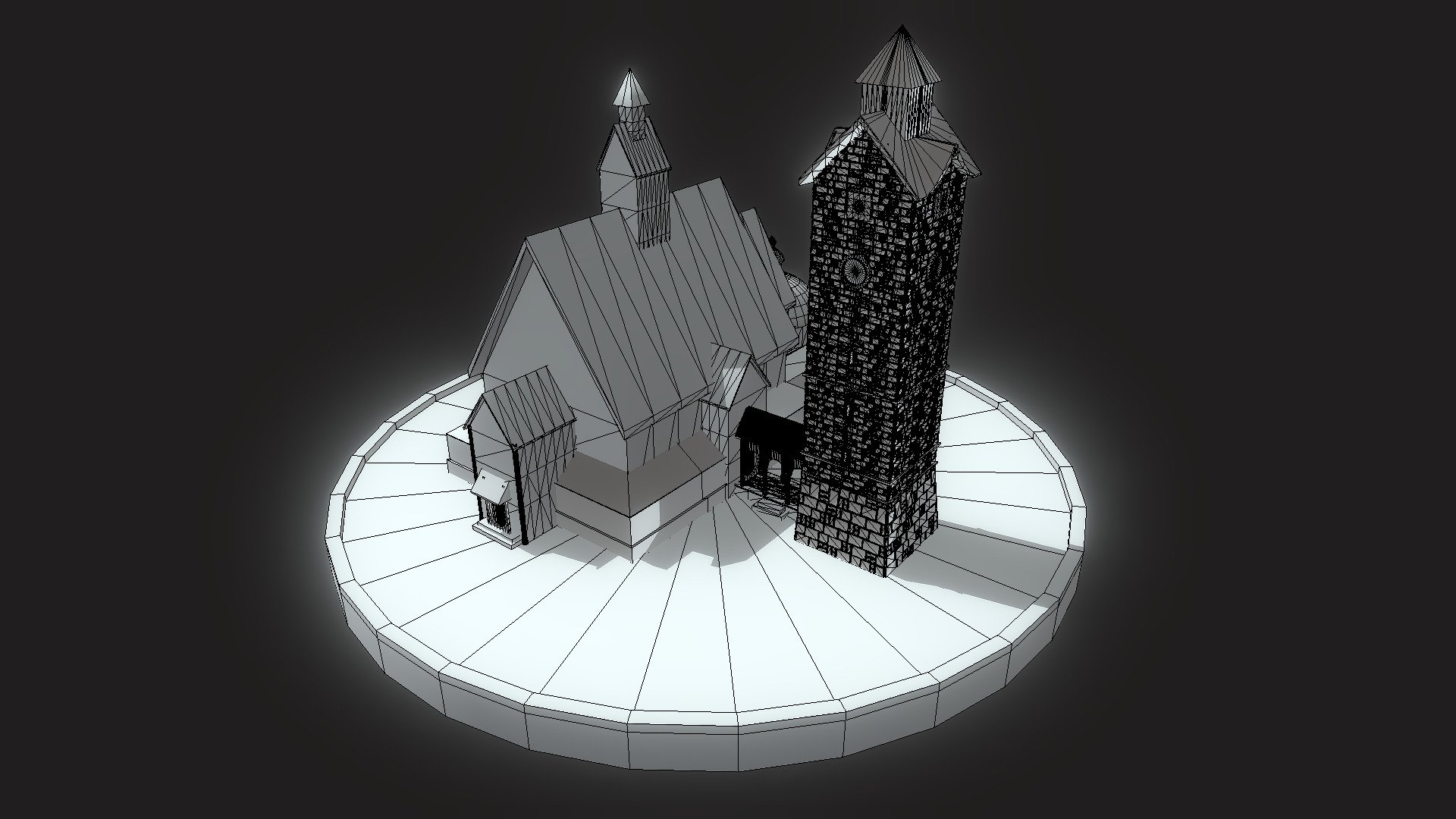 WANG TEMPLE WIREFRAME - 3D model by Jan Kozłowski (@giovannikozlowski ...