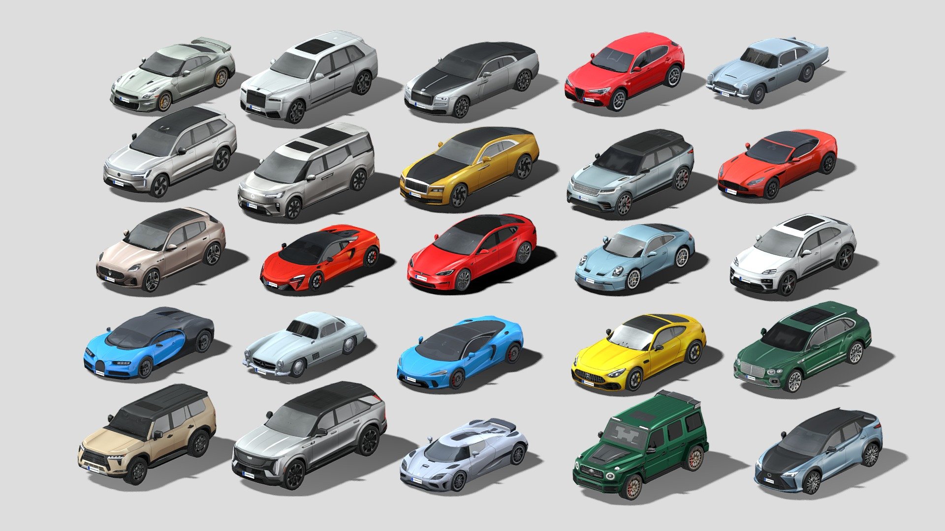 25 Low Poly Car Models: Luxury Lineup - Buy Royalty Free 3D model by ...