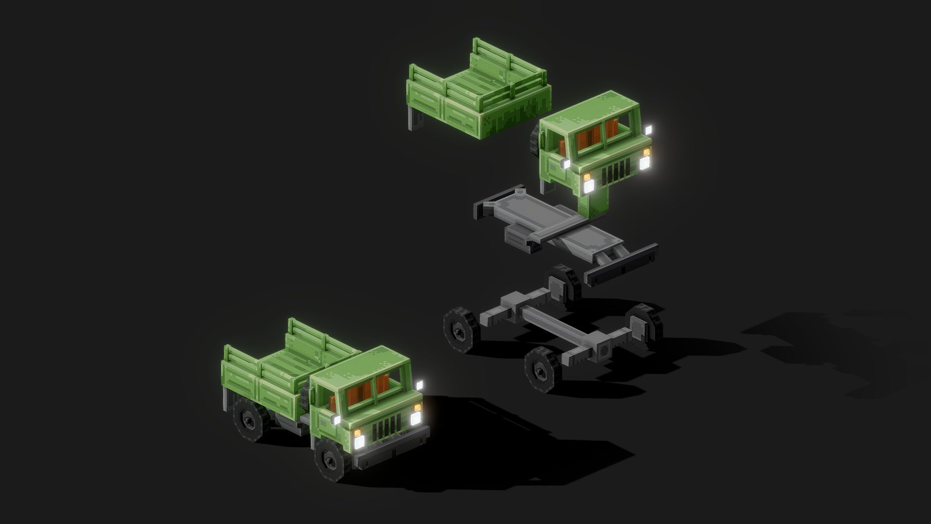 Lowpoly Gaz66 - Shishiga - Cargo vehicle/Truck - 3D model by TriQMakar ...