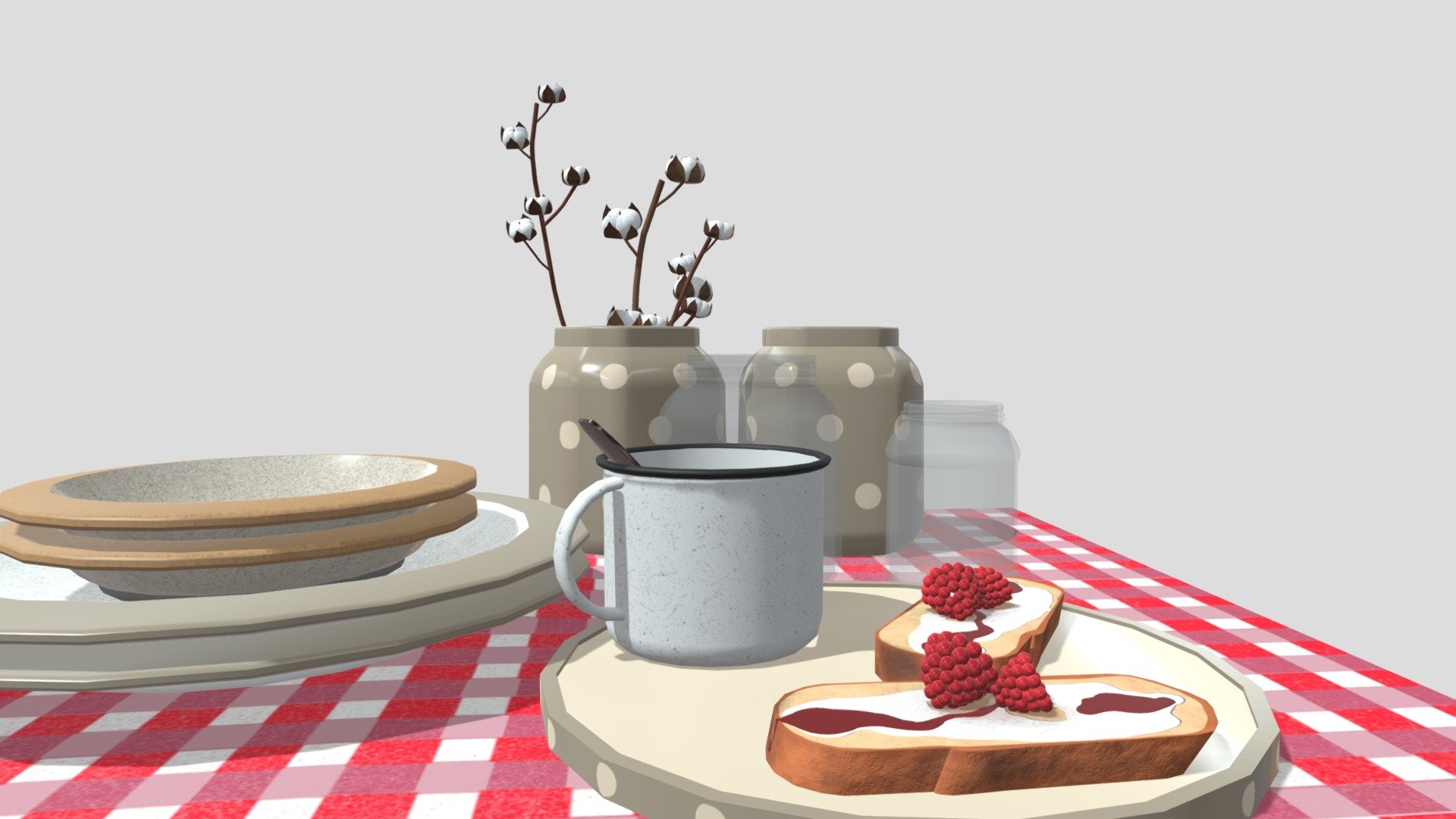 Breakfast - 3D model by audreydumaxbaudron [7a66395] - Sketchfab