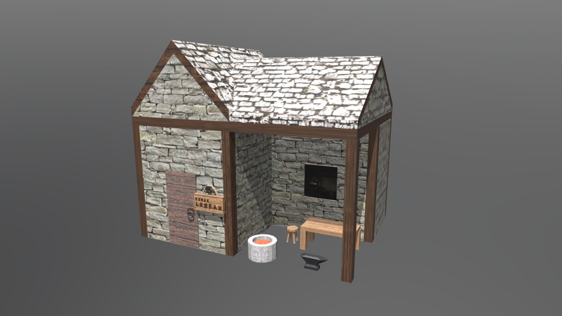 Forge médiévale - 3D model by Jérémie Lozeau (@jeremie-lozeau) [7a6dac2 ...
