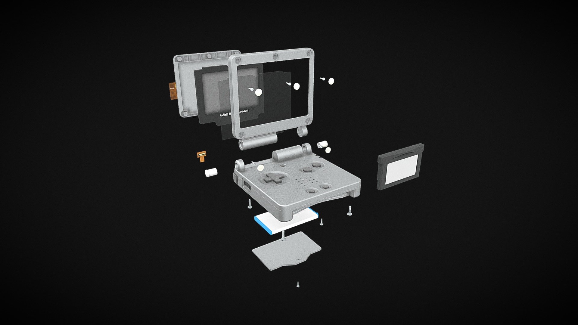 GameBoy Advance SP - 3D model by Justin (@Inje01mi) [7a6def9] - Sketchfab