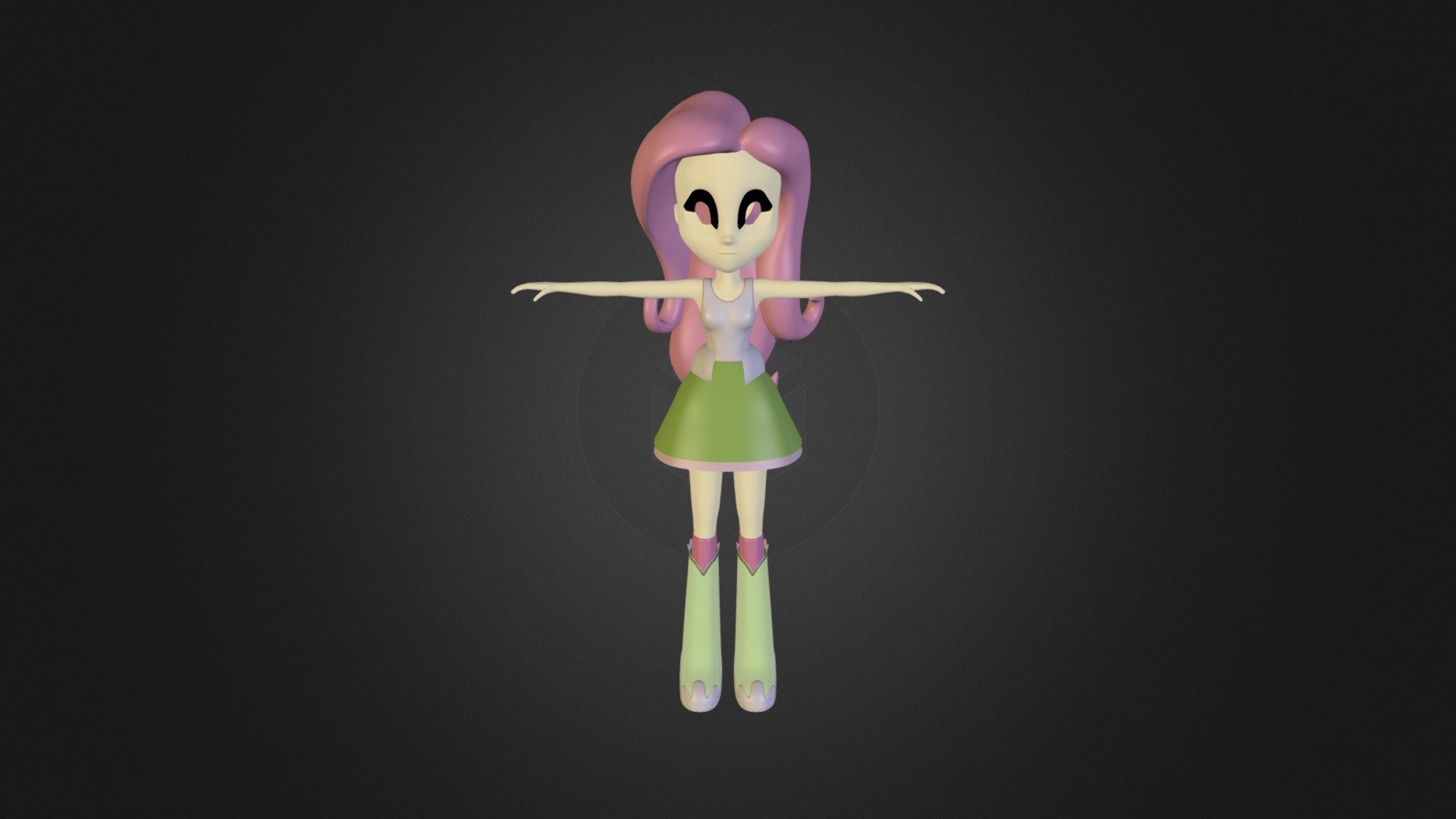 Fluttershy - EG RR (unfinished) - 3D model by Sim (@ponko) [7a730cb ...