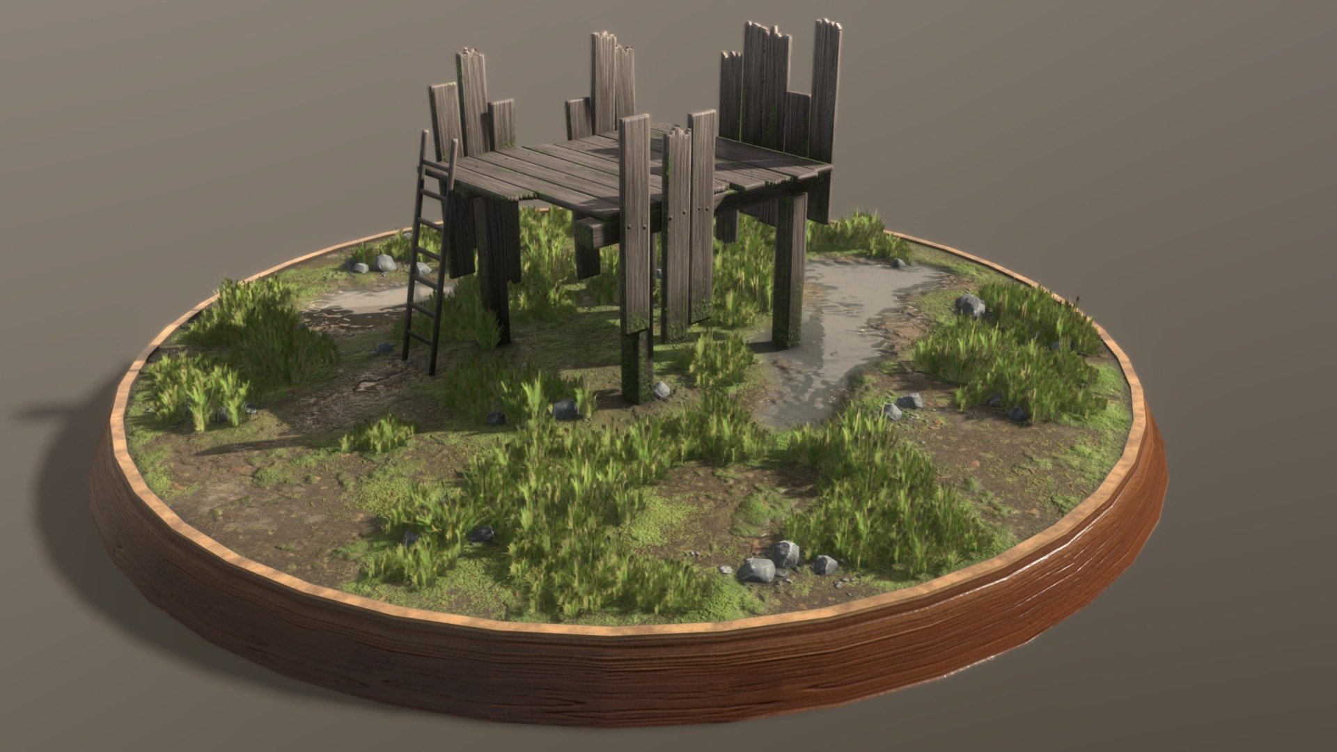 Wood Platform Diorama - Download Free 3D model by ChrizArtz [7a76349 ...