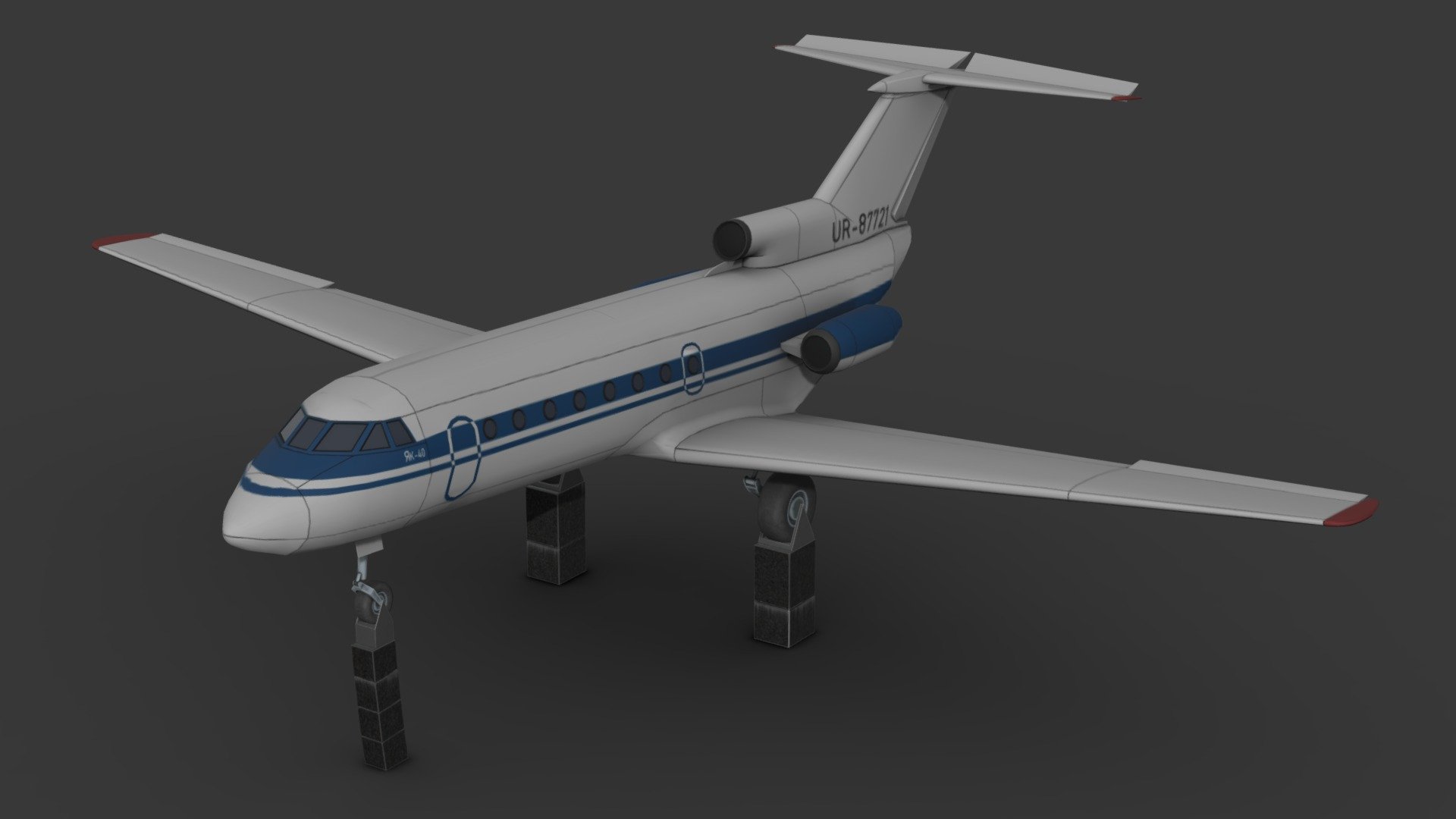 YAK-40 - Download Free 3D model by Vsevolod (@SeVka) [7a79765] - Sketchfab