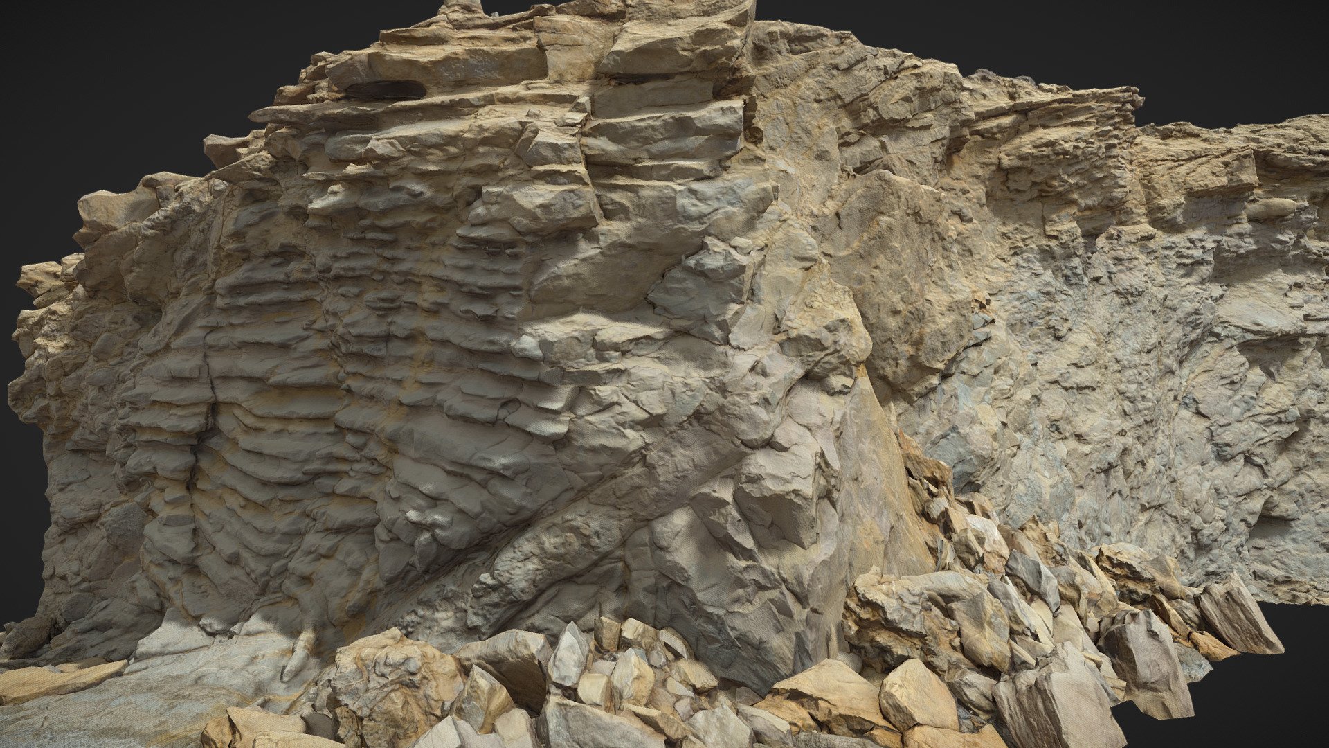Large Mediterranean Coast Cliff Rocks PBR Scan - Buy Royalty Free 3D ...