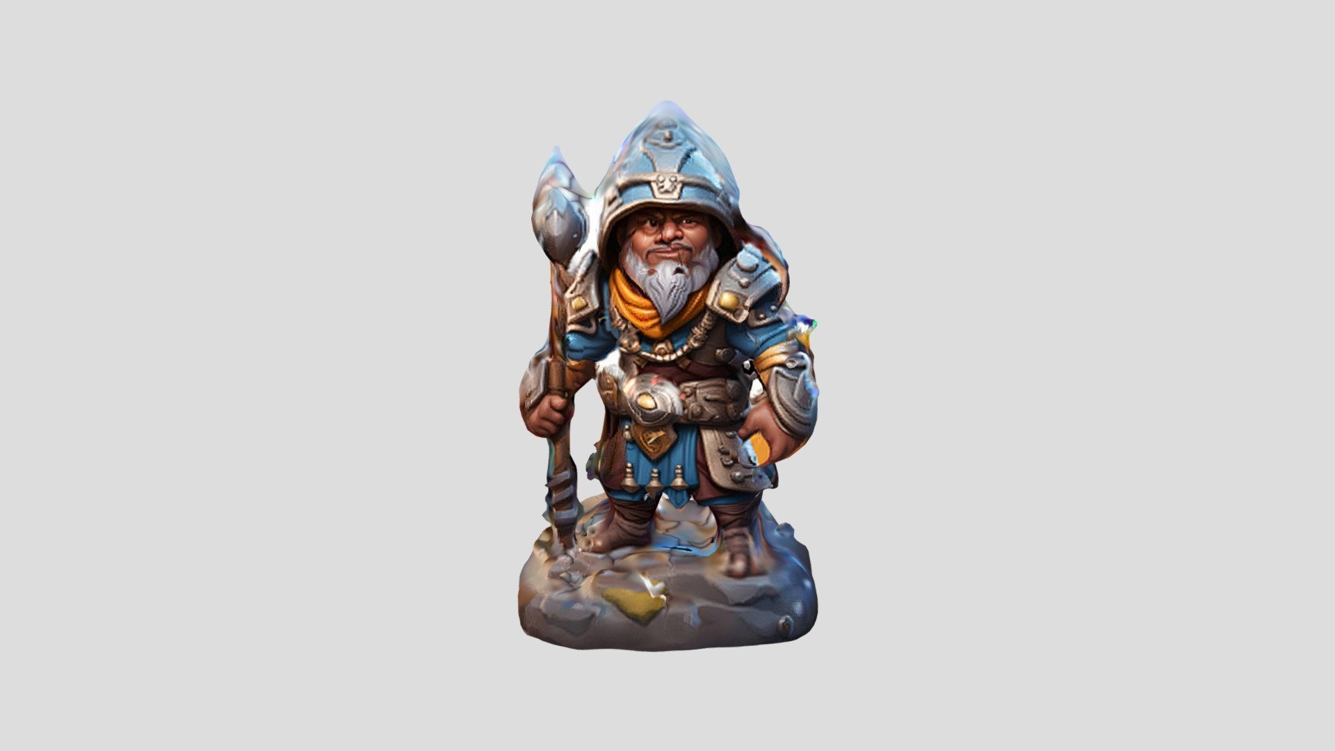 Miniature Dwarf Warrior Statue A small, detai - Download Free 3D model ...