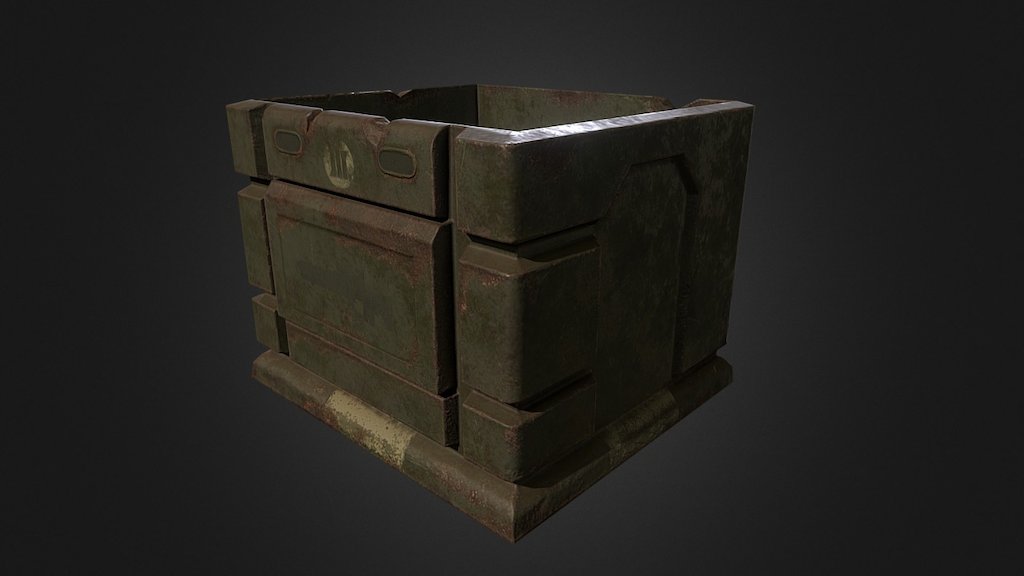 Sci-fi Damaged Crate - 3D model by shubham (@shubham01) [7a84463 ...