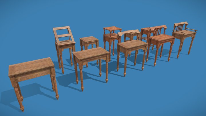 Wooden-table 3D models - Sketchfab