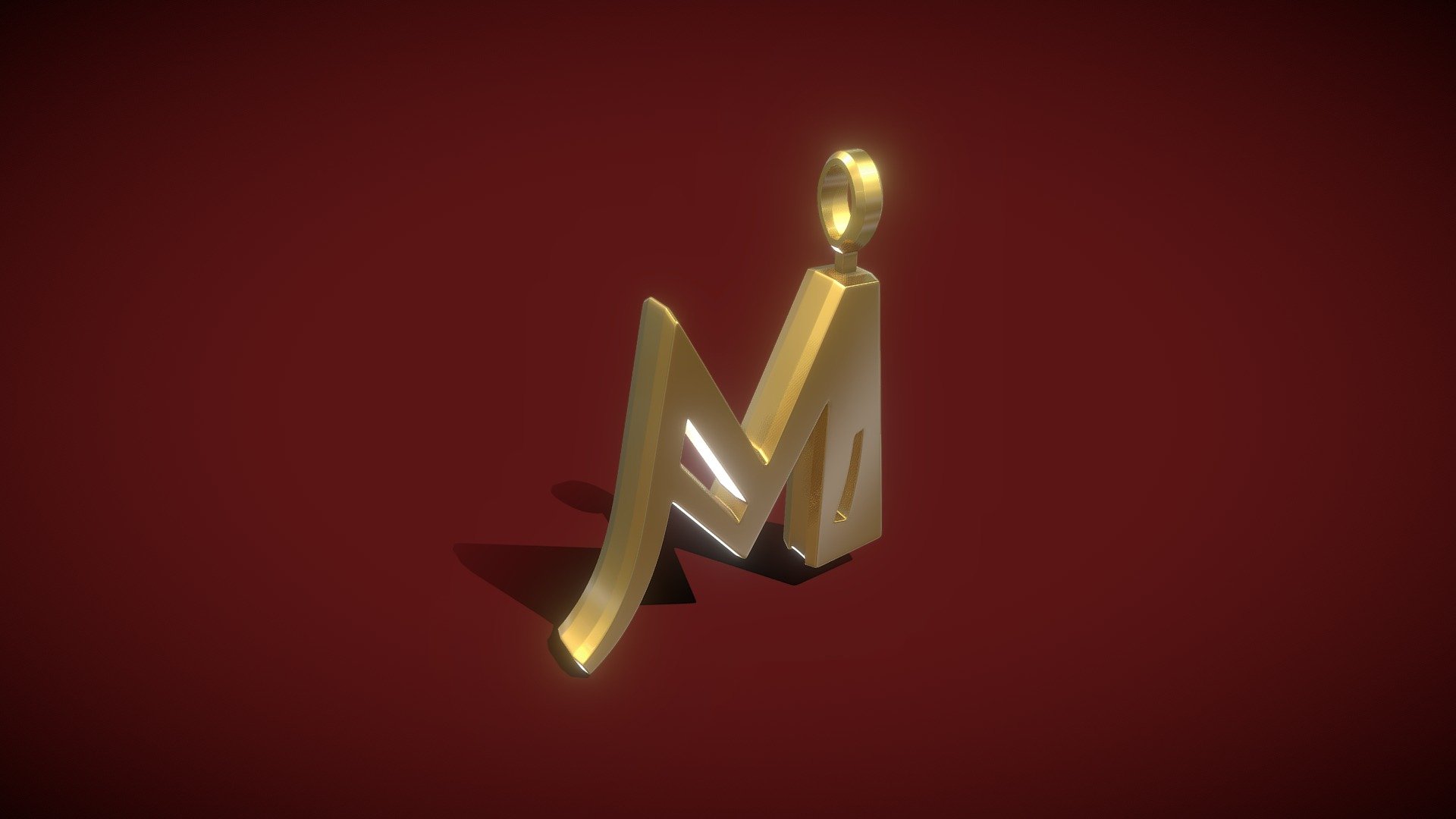 M Letter Pendant Gold - Buy Royalty Free 3D model by Sandeep Choudhary ...