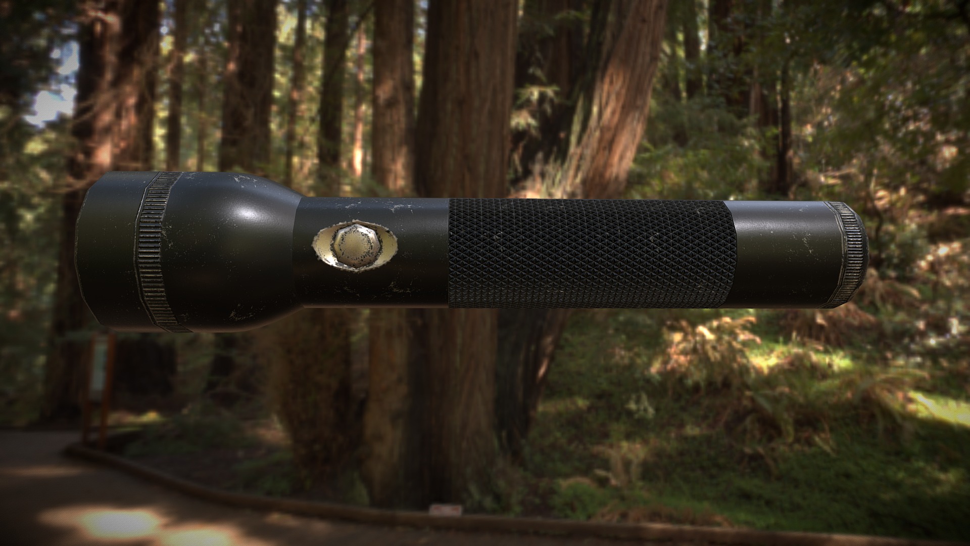 Flashlight black painted scratched - 3D model by farkhutdinov [7a8c643 ...
