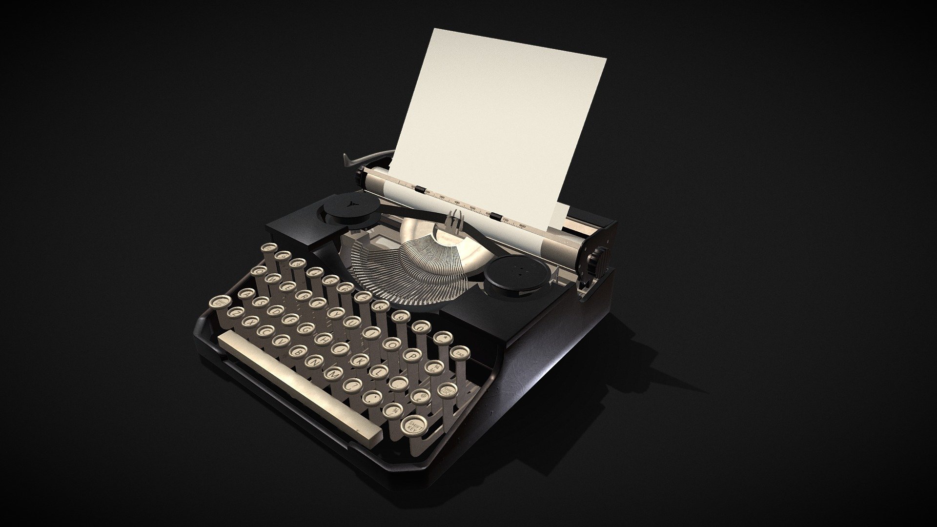 Vintage Typewriter - Can be animated with text - 3D model by IZ.MdVerz ...