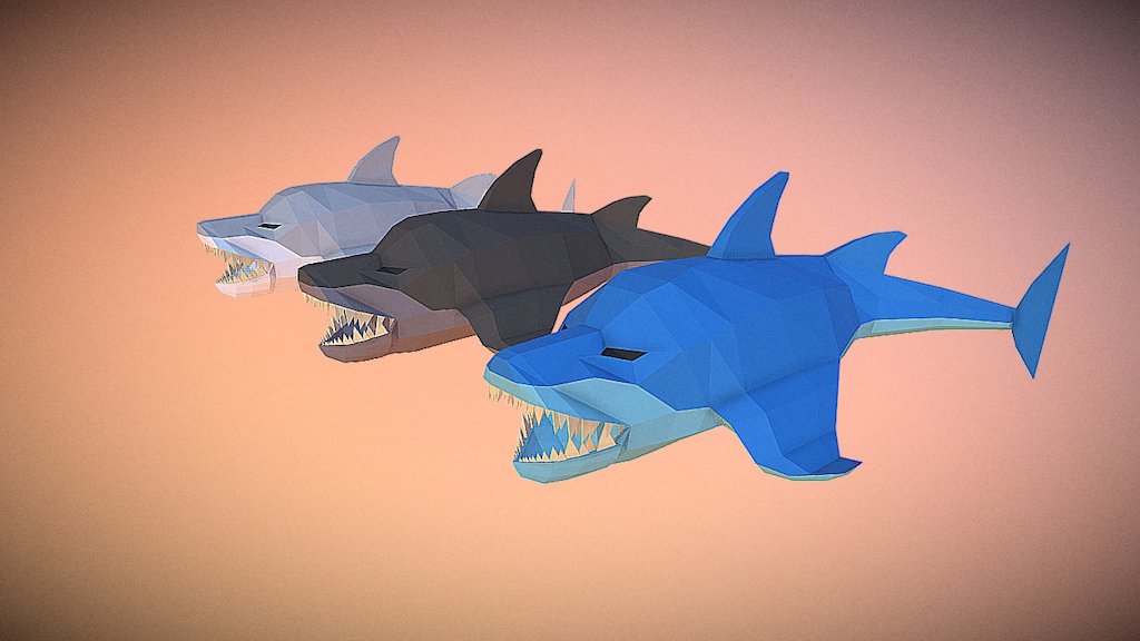 Polygonal Sharks - 3D model by lavellebears [7a8f172] - Sketchfab