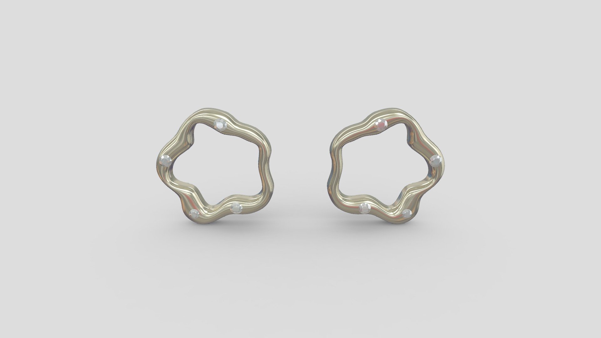 wave studs - 3D model by apriljewelrydesign [7a91742] - Sketchfab