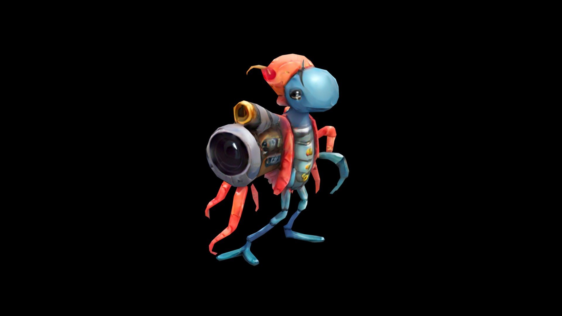 "An octopus-like alien with blue skin and big ey - Download Free 3D ...