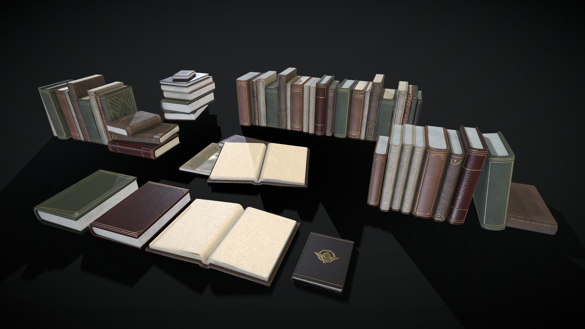 Vintage Books - Download Free 3D model by Feivelyn [7a9bedf] - Sketchfab