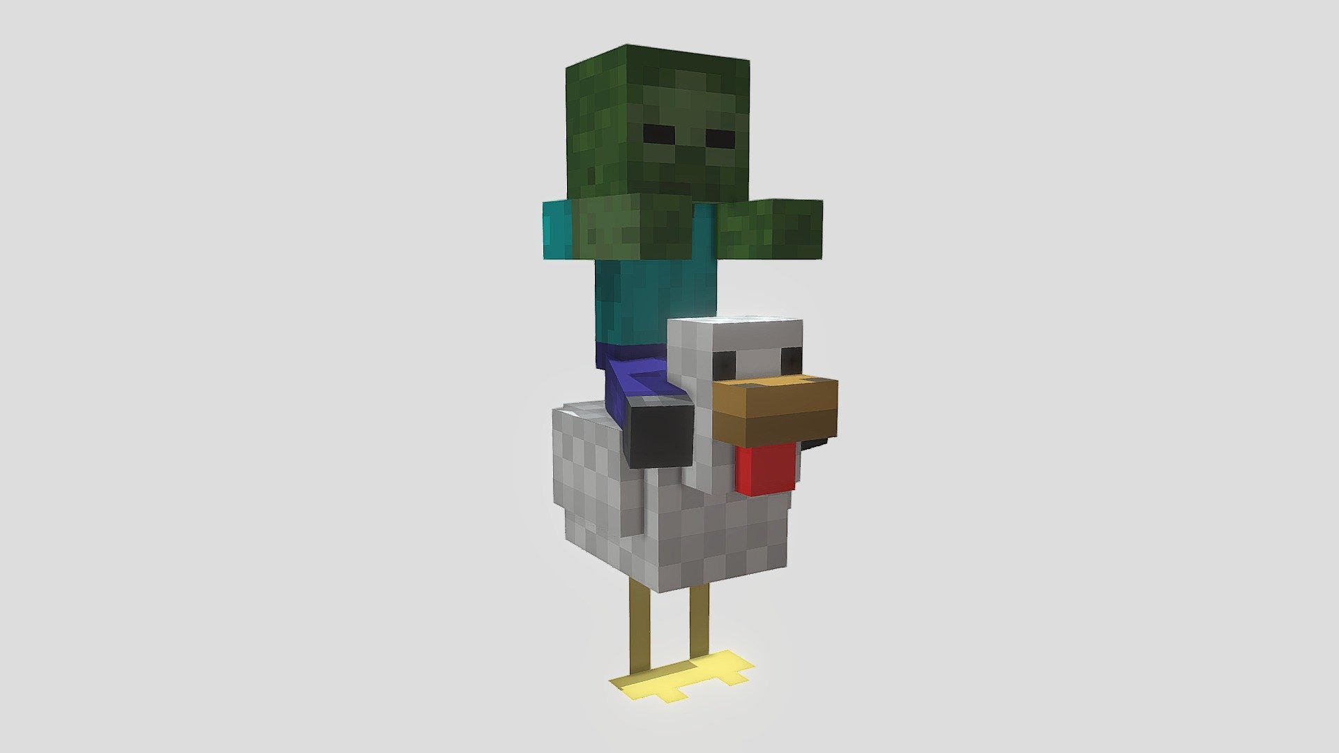 Minecraft Chicken Jockey - Download Free 3D model by Rumph [7a9e9db ...