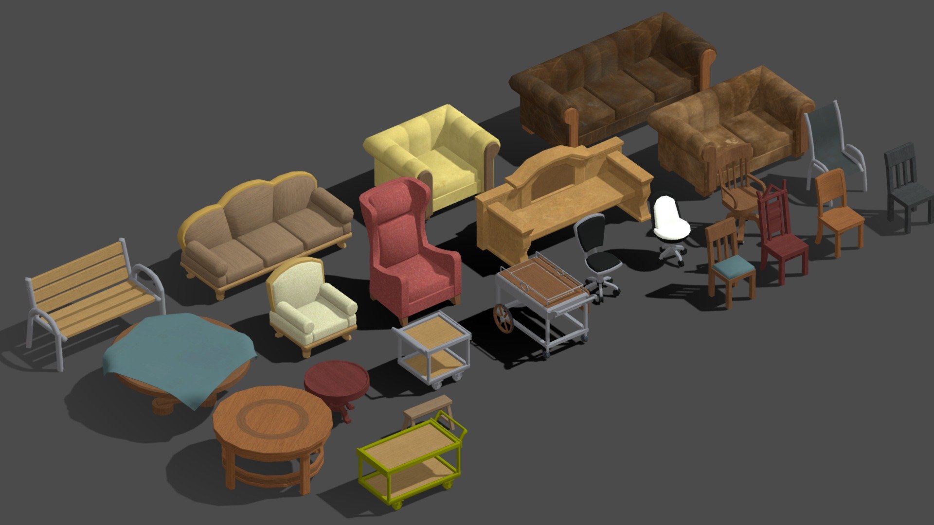 Furniture set - Buy Royalty Free 3D model by usmangill [7aaac68 ...