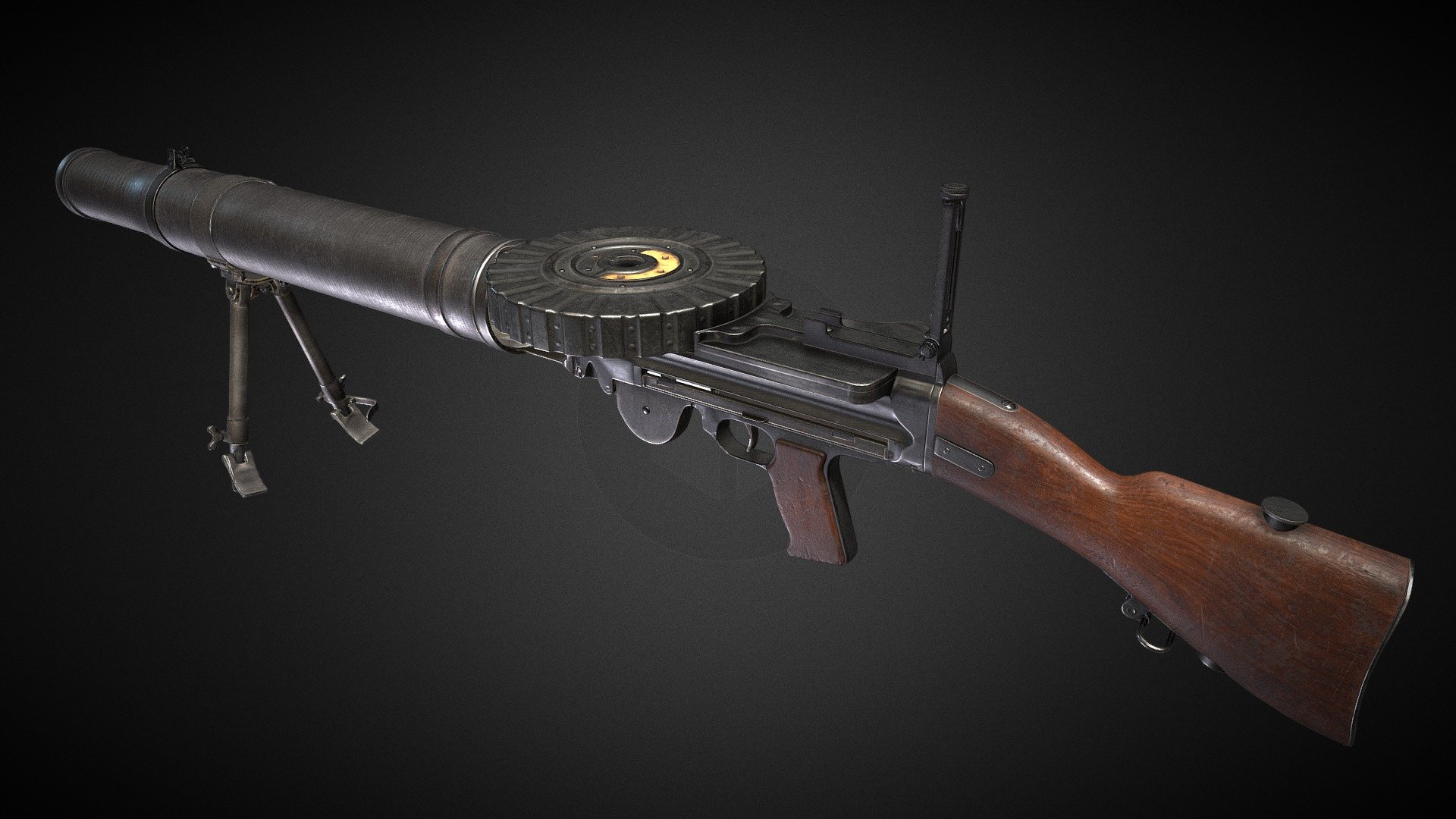 Lewis Mk. I Machine Gun - 3D model by MatthewKrause [7aac272] - Sketchfab