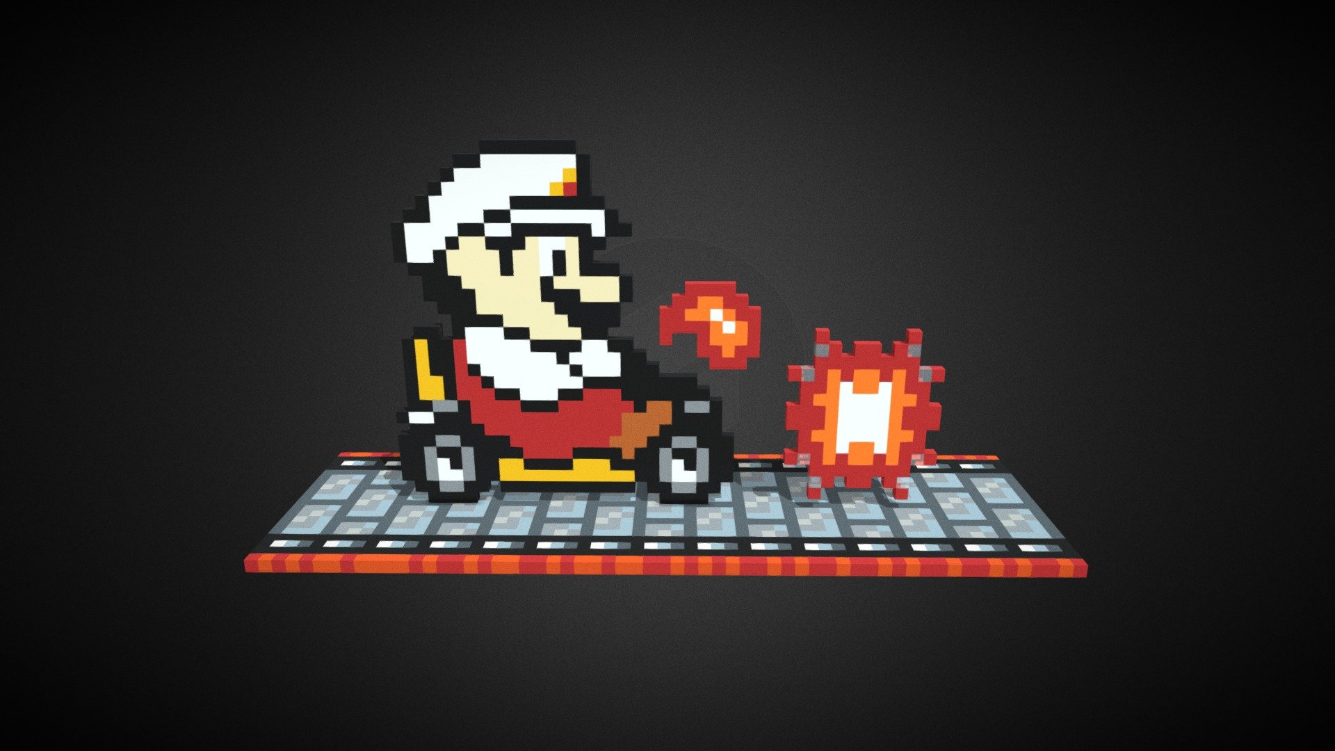 SMK104 - Super Pixel Kart Fire Mario - Buy Royalty Free 3D model by ...