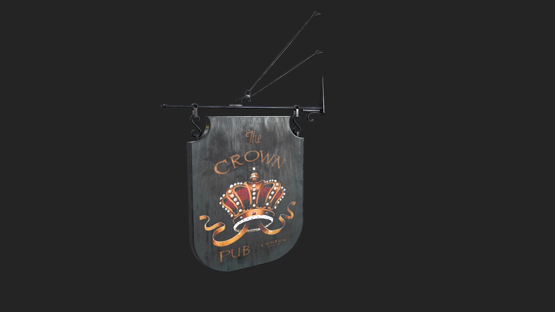Hanging Sign_Game Ready - 3D model by fluidvoxel [7ac75da] - Sketchfab