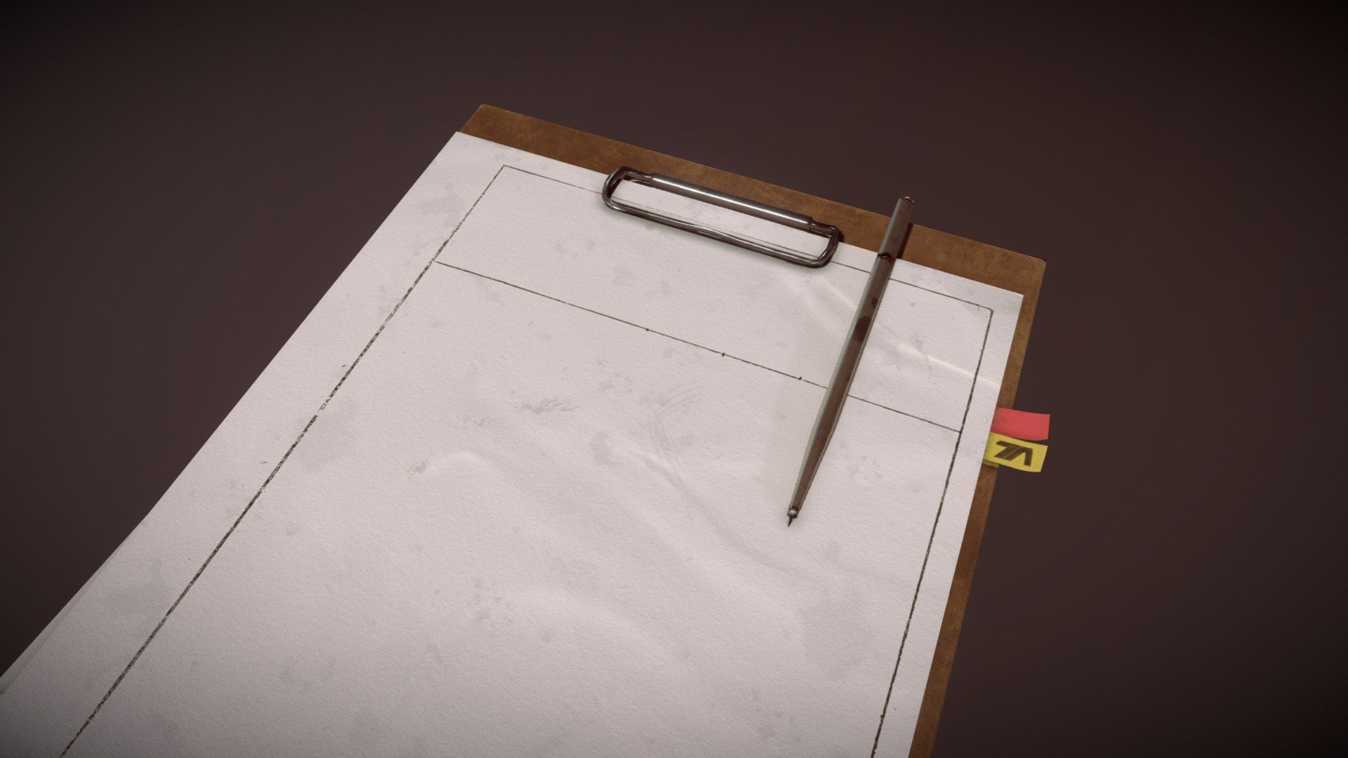 Document Clipboard with Pen - Game Ready - Download Free 3D model by ...