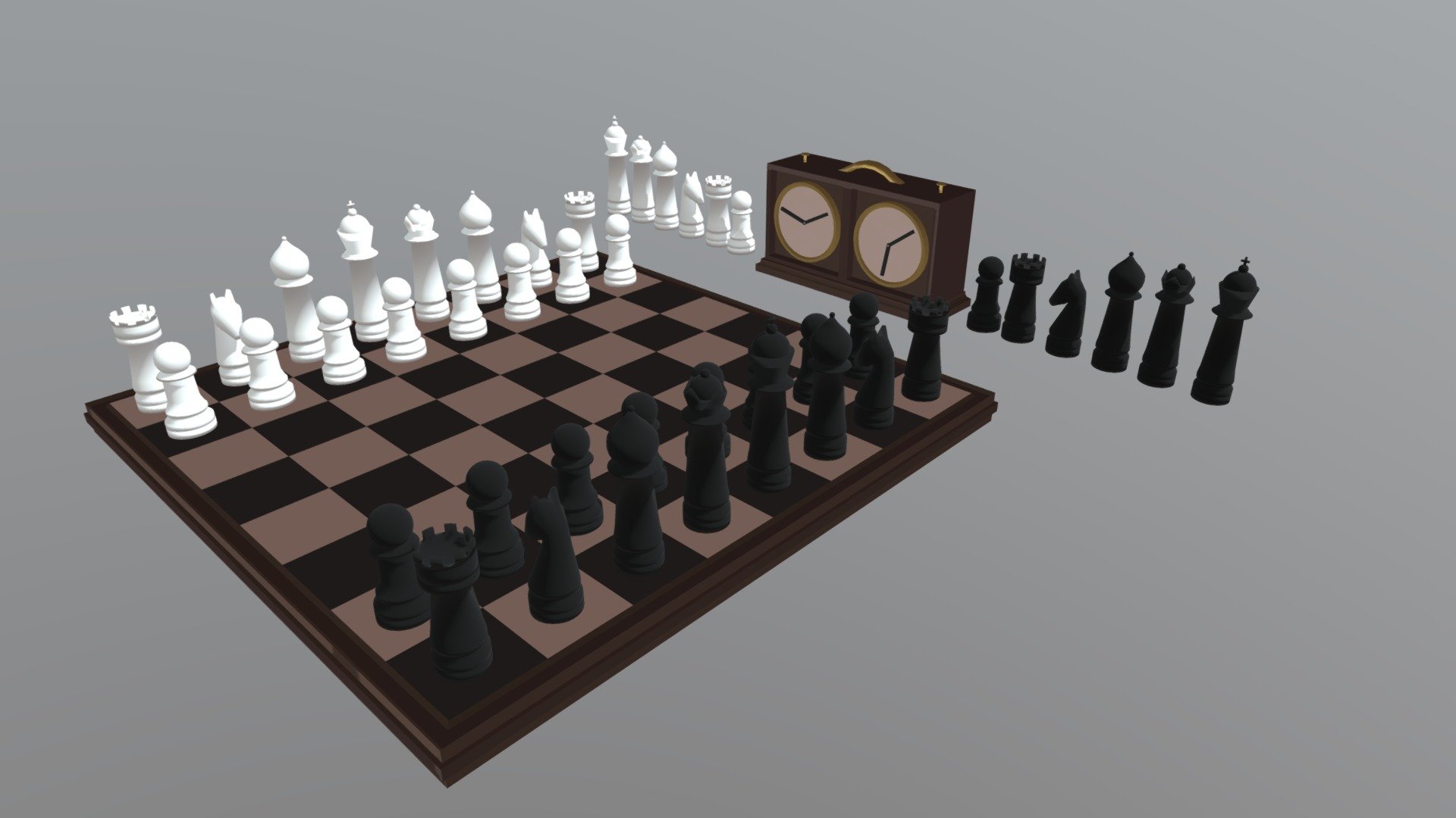 Chess Set with Timer - Buy Royalty Free 3D model by TheMightyHitcher ...