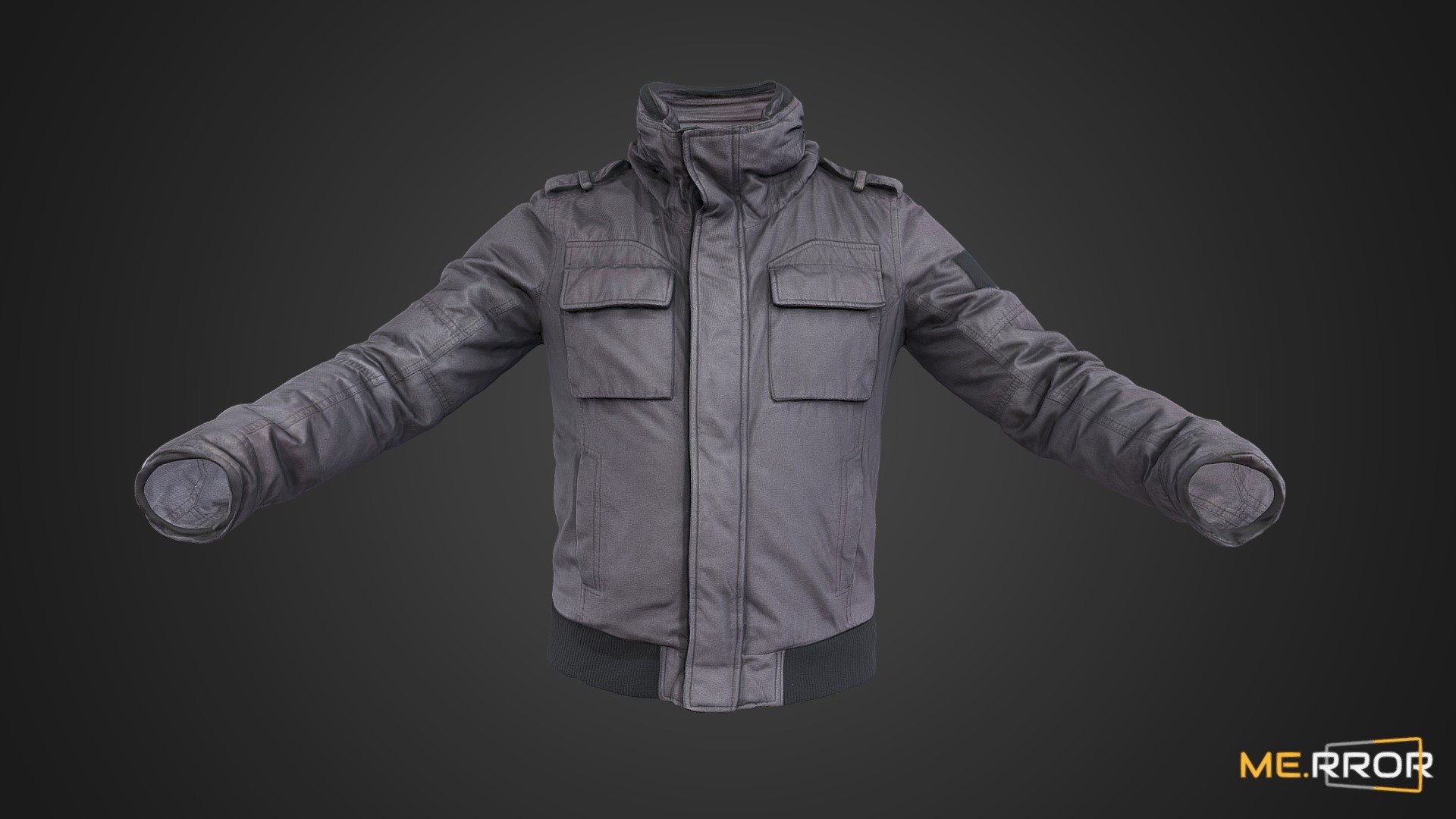 [Game-Ready] Gray Padded Field Jacket - Buy Royalty Free 3D model by ME ...