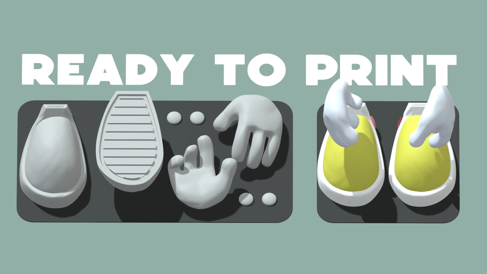 Ready to Print - Rayman feets and hands [Part.1] - Buy Royalty Free 3D ...