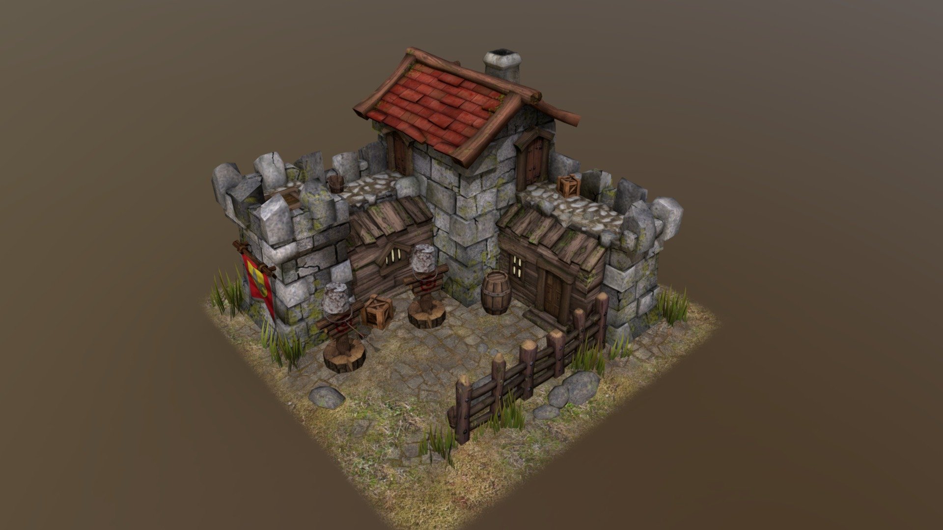 Old stone barracks - 3D model by DonArsen [7ad92a4] - Sketchfab