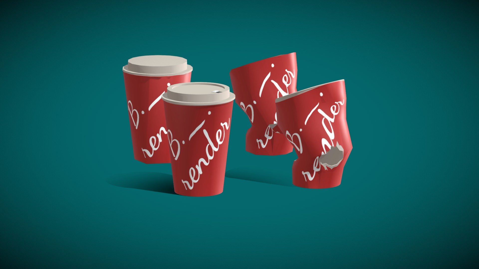 Coffee cup lowpoly Game ready with 2LOD - Download Free 3D model by B ...