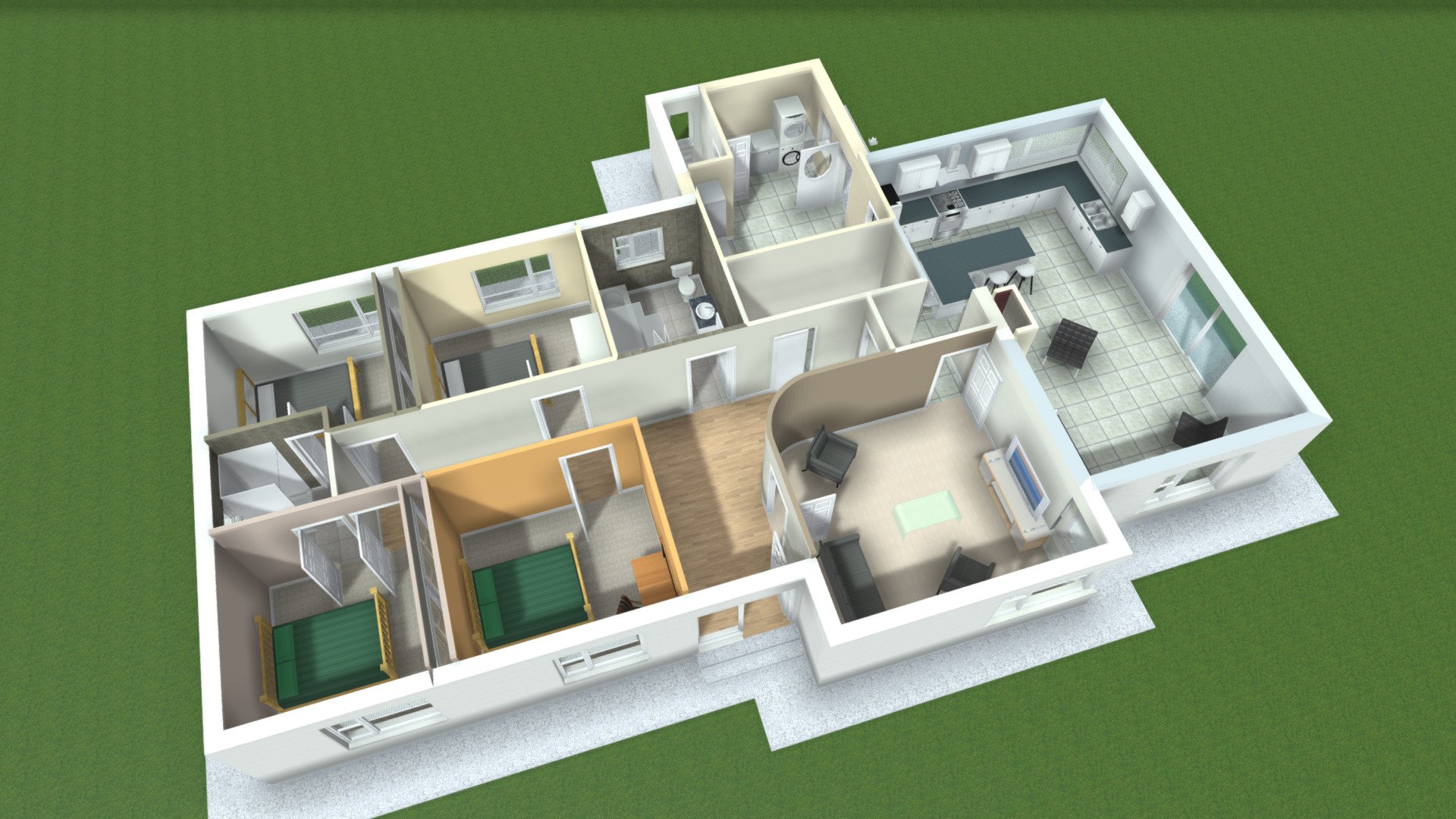Meehan House - Ground Floor Plan - 3D model by Virtual Teic (@dyb ...