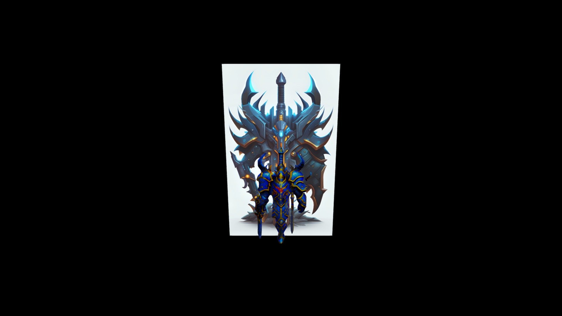 Dark Knight with Sword and Shield An illustra - Download Free 3D model ...