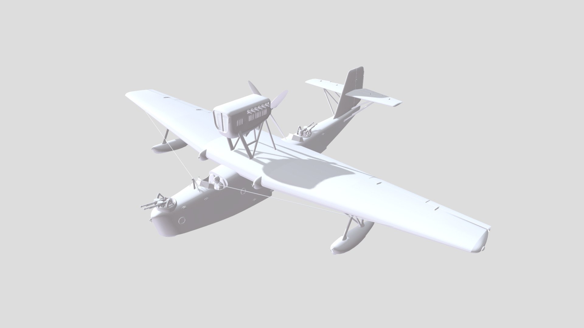 Beriev MBR-2M-17 soviet airplane flying boat - Download Free 3D model ...