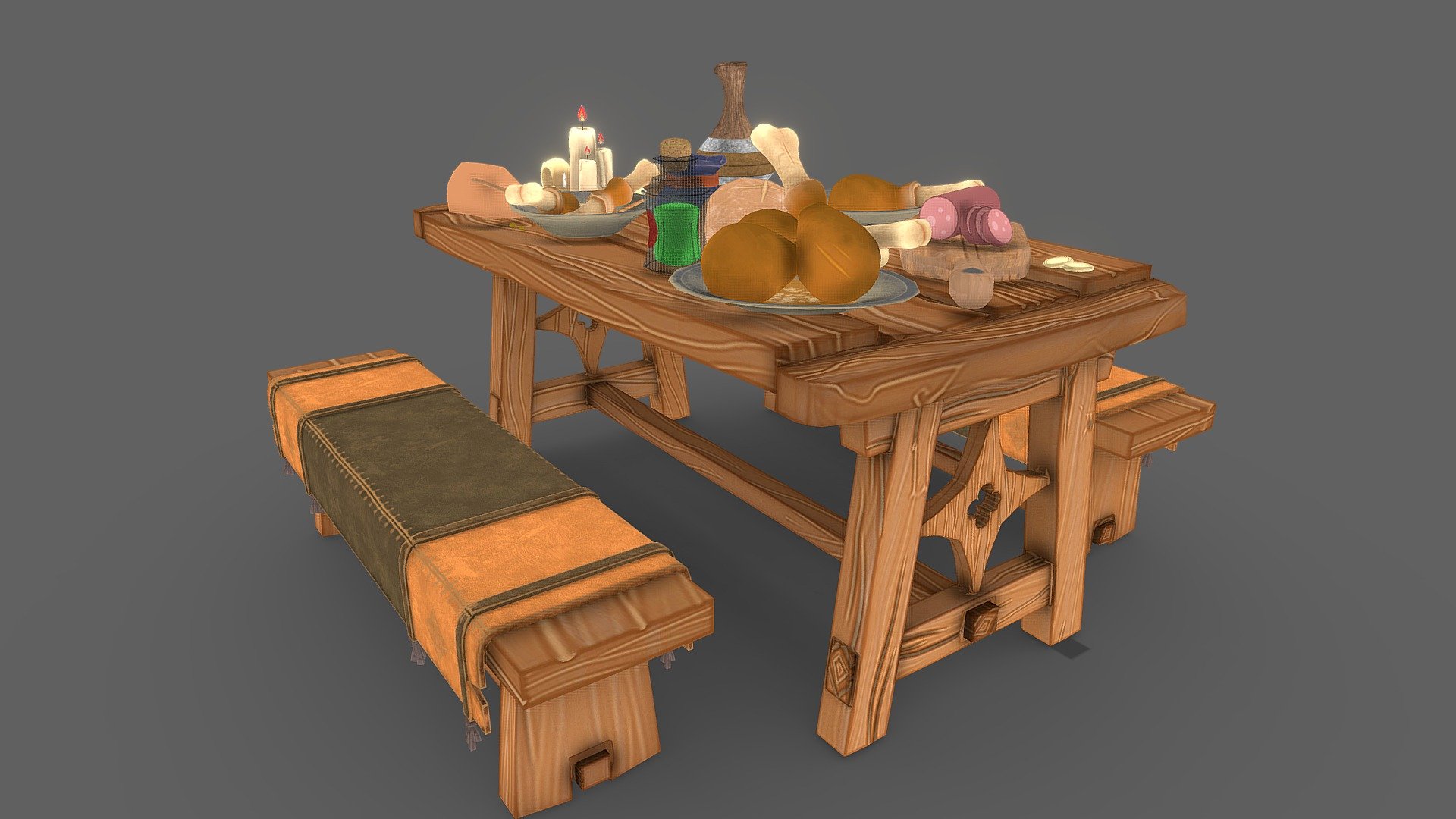 [ Honor ] Medieval Table - Download Free 3D model by ArchViz (@Archivz ...