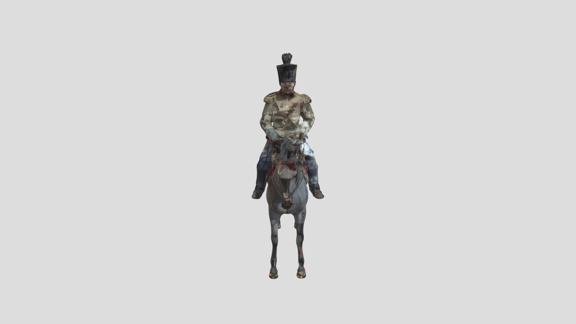 A full-body 3D model of soldier sitting on horse - 3D model by tellus ...