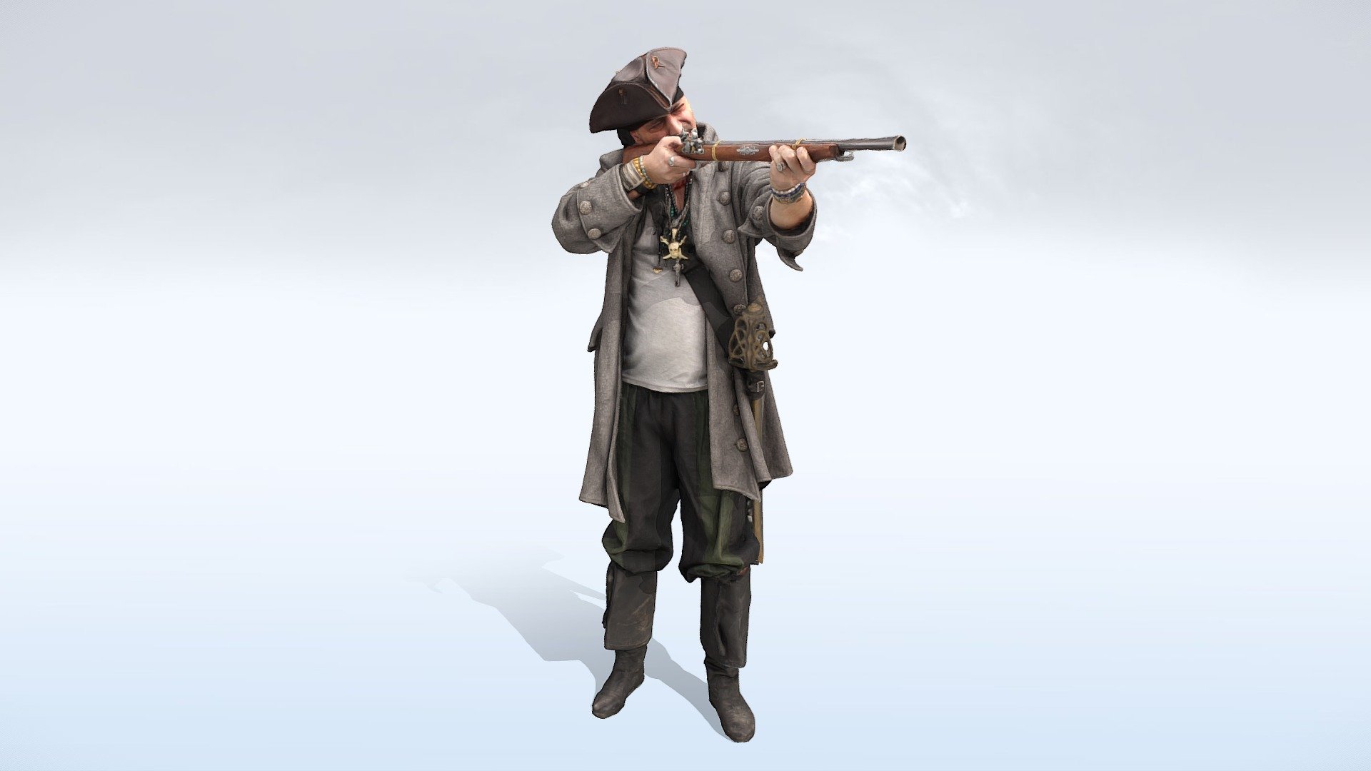 Male Scan - Pirate Aiming Gun - 3D model by ViARsys [7afadc5] - Sketchfab